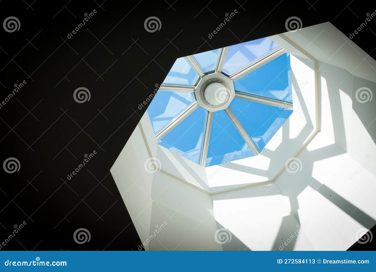 Octagon Shaped Skylight Window and Blue Sky Stock Image - Image of ...