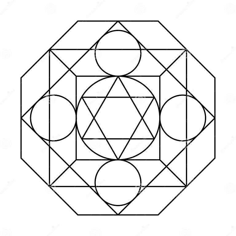 Octagon Star Graph. Scared Geometry Vector Design Elements Stock Vector ...