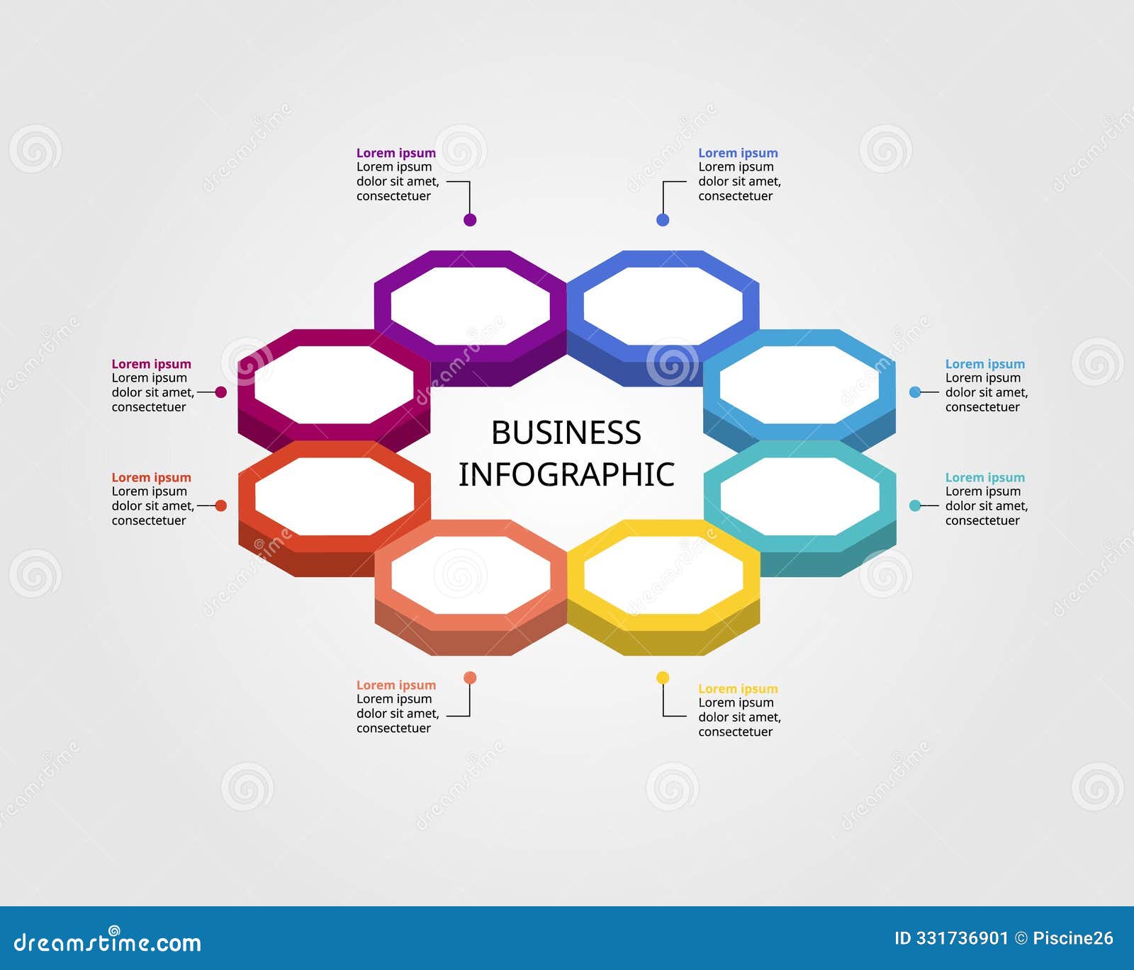 Octagon Step Chart Template for Infographic for Presentation for 8 ...
