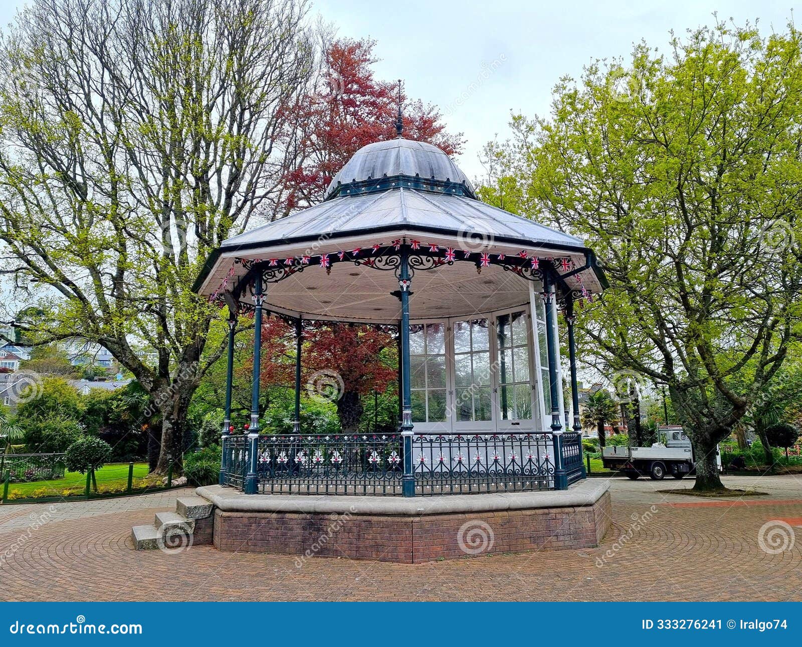 An Elegant Victorian Bandstand in a Public Park in Dartmouth, Devon, UK ...