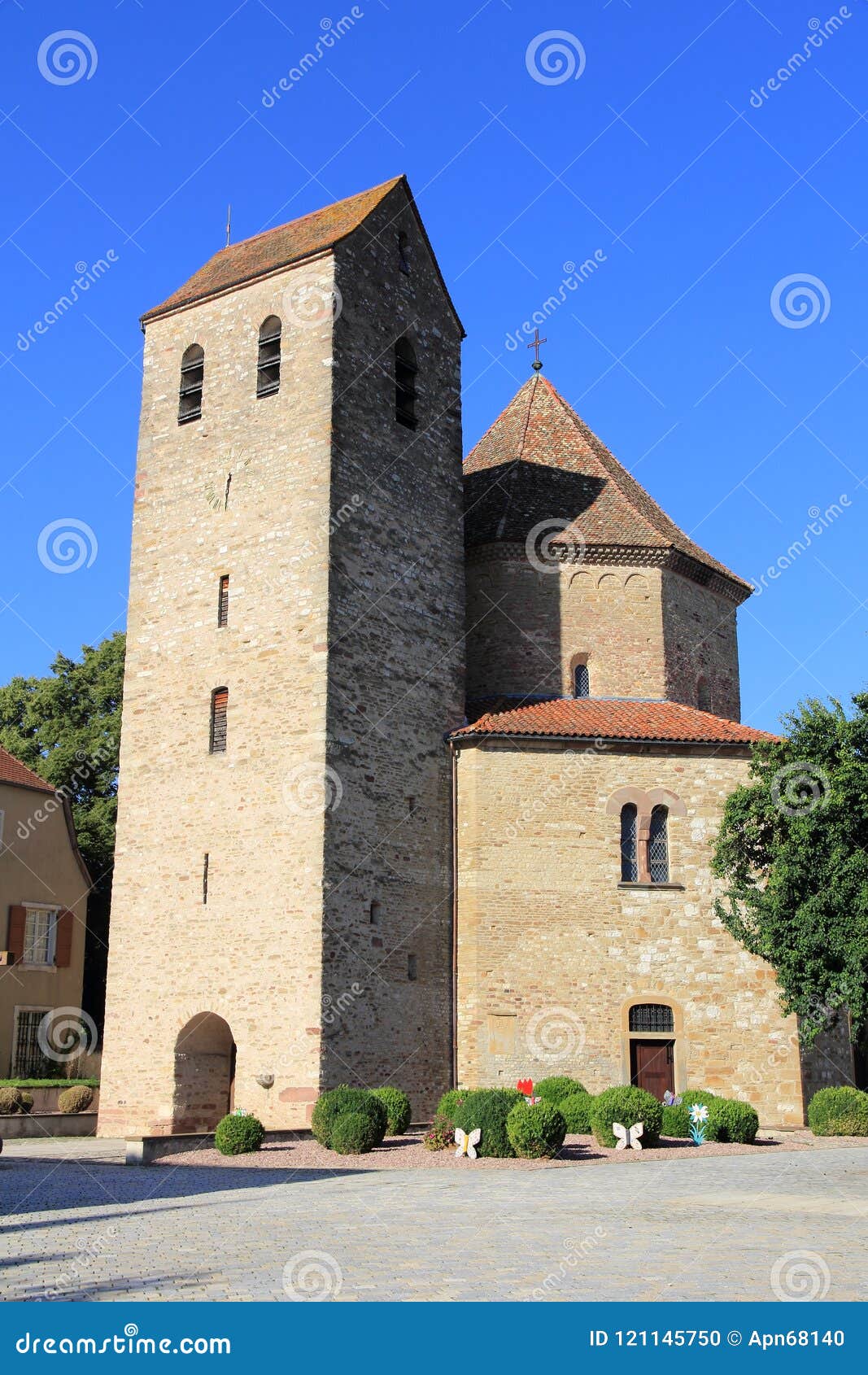 Octagonal church in Alsace stock photo. Image of christian - 121145750