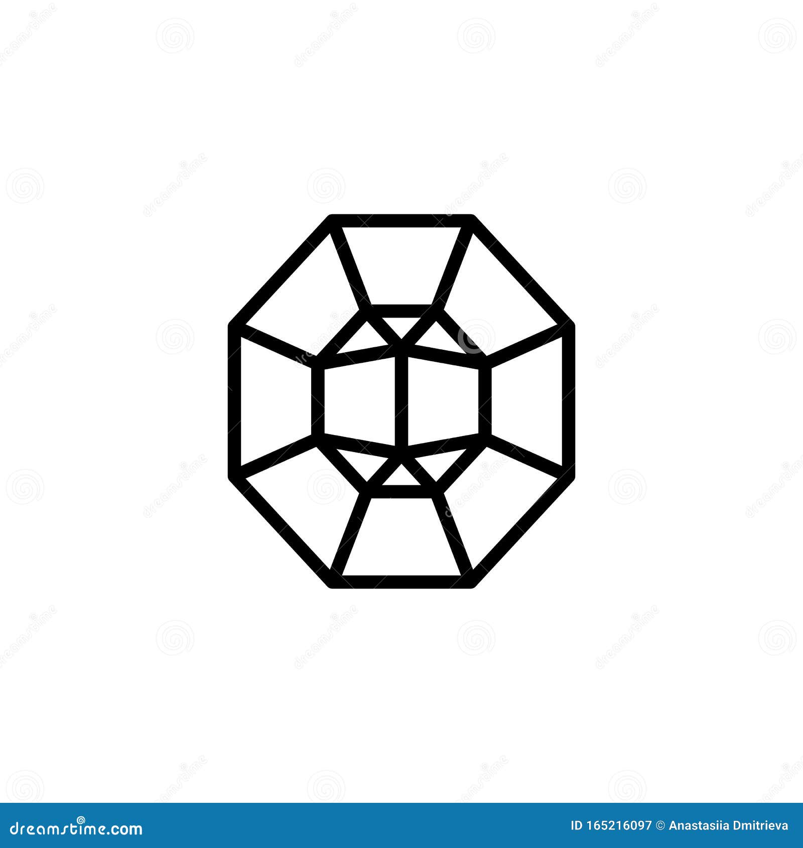 Octagonal Diamond Outline Icon, Modern Minimal Design Style. Vector ...