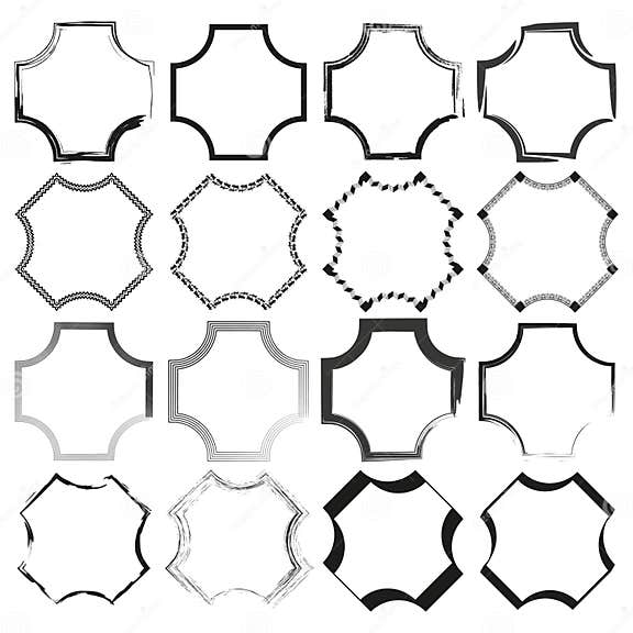 Octagonal Frame Collection. Geometric Border Variations. Abstract ...