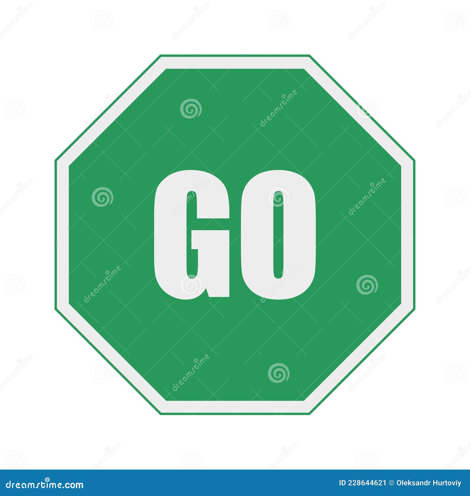 Octagonal Green GO Sign. Can Use for Web or Mobile App Stock Vector ...