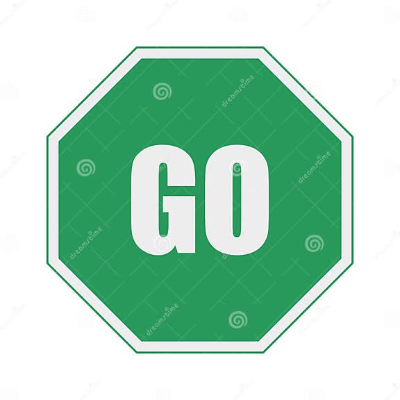 Octagonal Green GO Sign. Can Use for Web or Mobile App Stock Vector ...