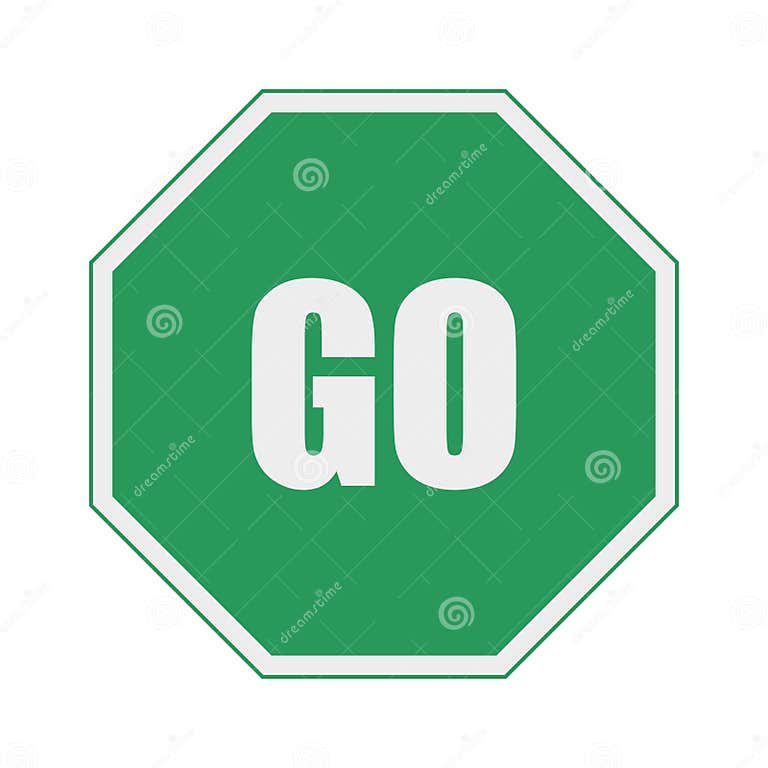 Octagonal Green GO Sign. Can Use for Web or Mobile App Stock Vector ...
