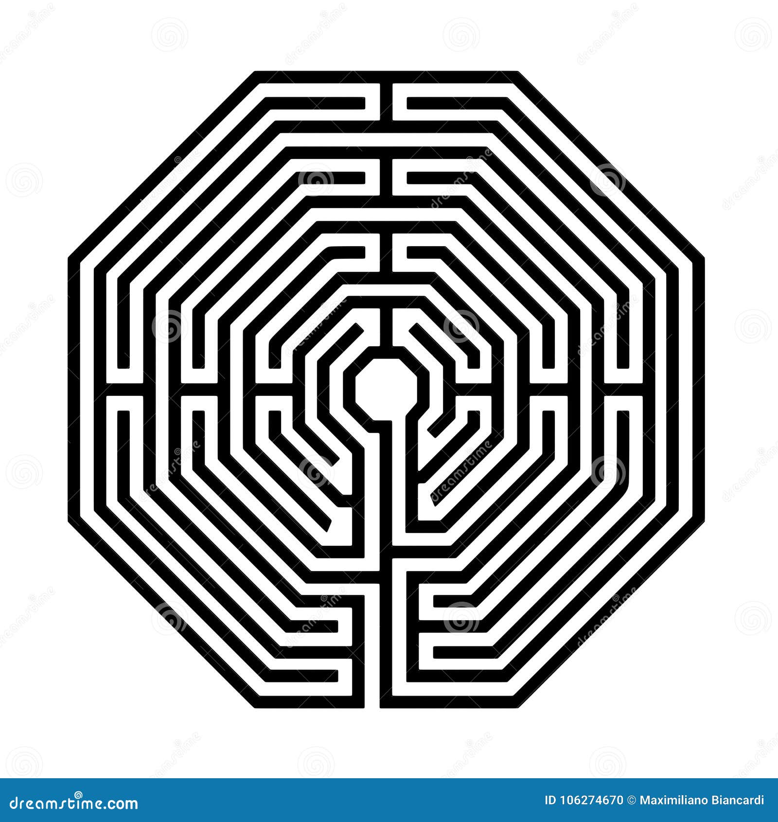 Octagonal Maze stock illustration. Illustration of octagon - 106274670