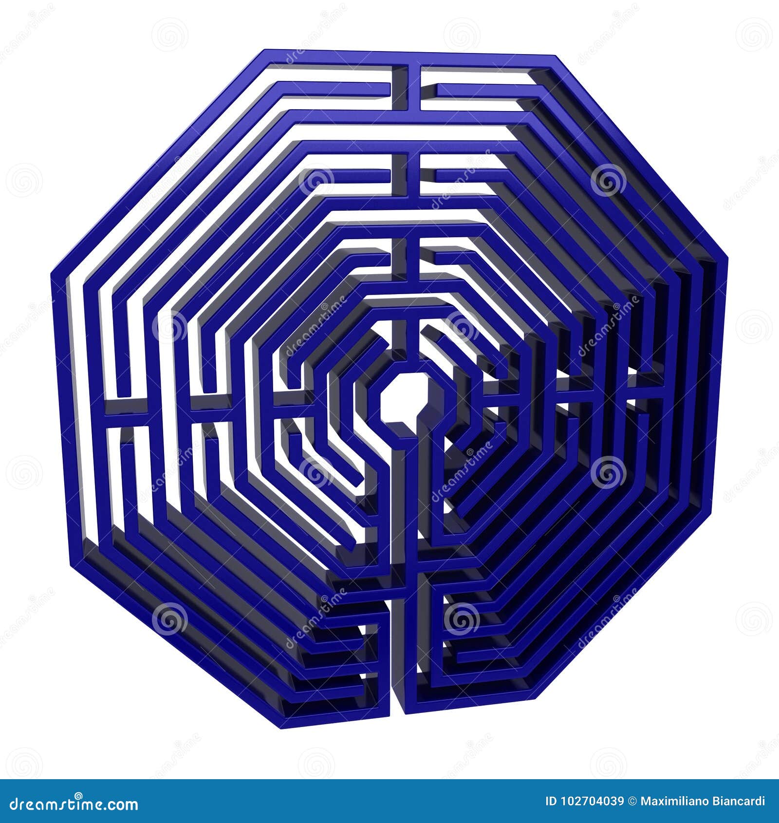 Octagonal Maze stock illustration. Illustration of strategy - 102704039