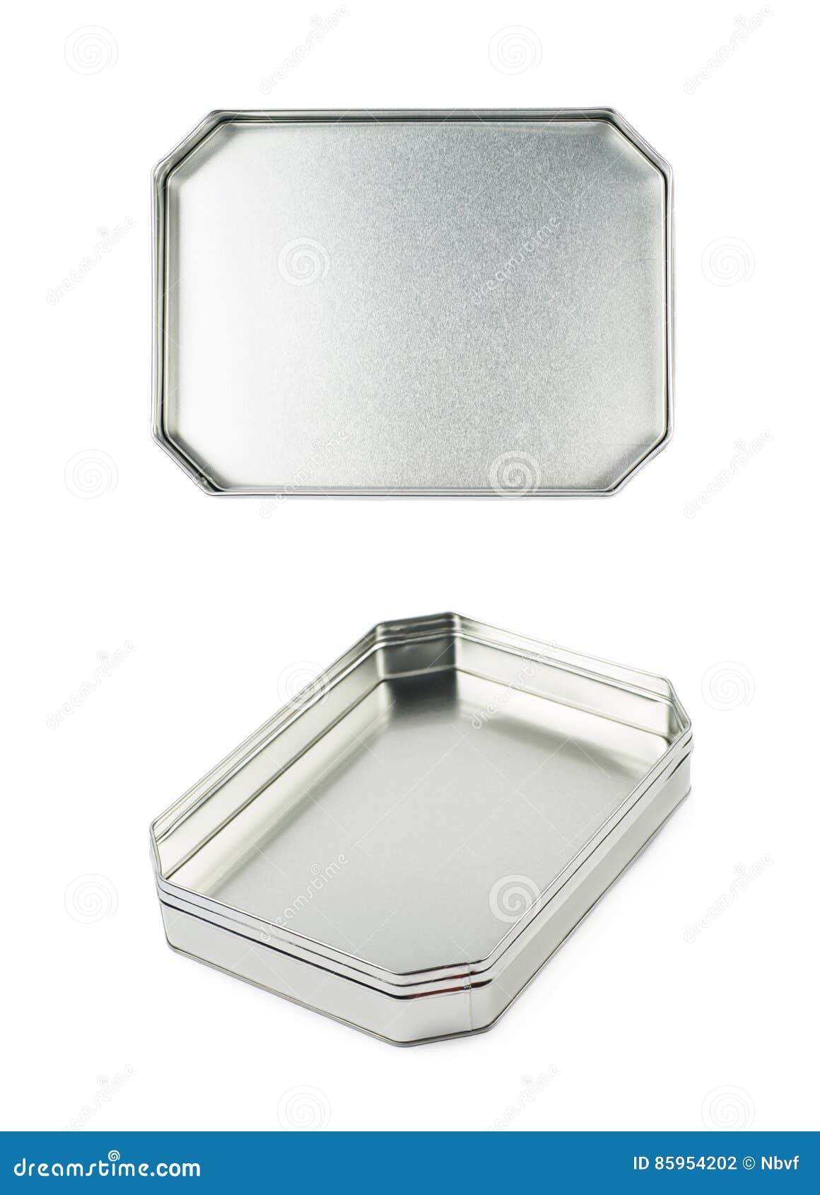 Octagonal Metal Box Isolated Stock Photo - Image of shiny, empty: 85954202