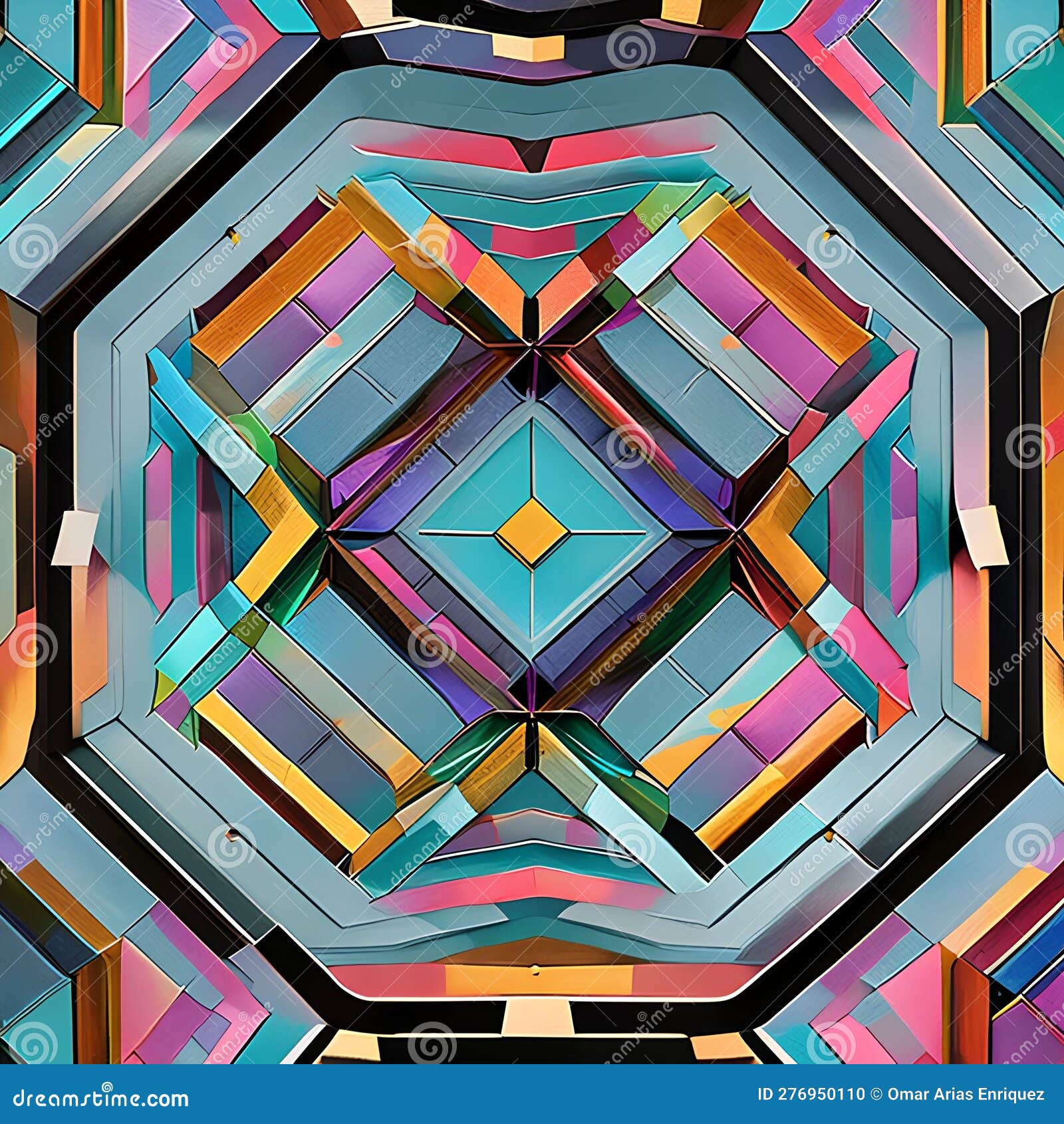 Octagonal Odyssey: an Image of a Geometric Pattern Created with Eight ...
