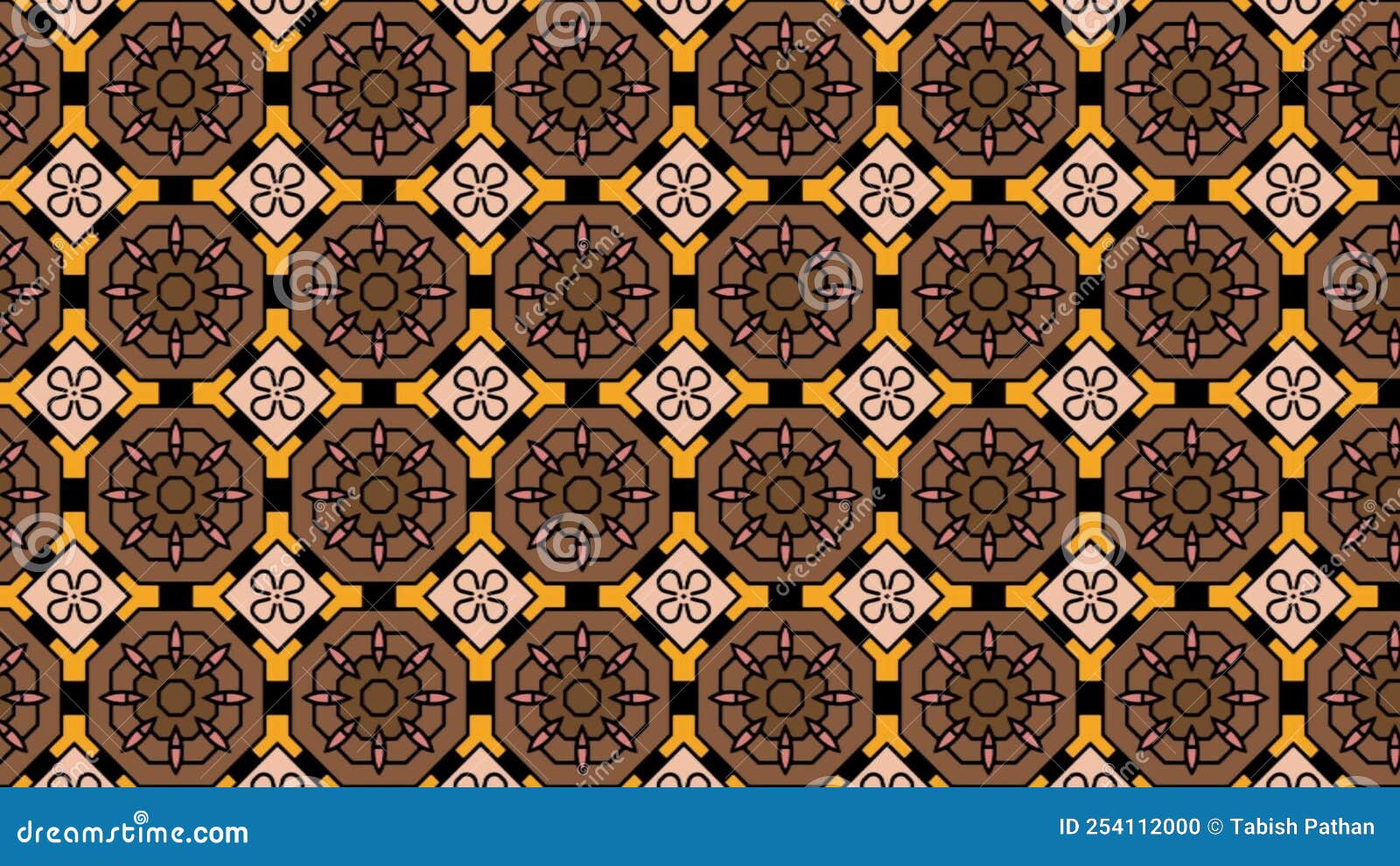 Octagonal Pattern Design in Brown, Black and Millennial Pink Colors ...
