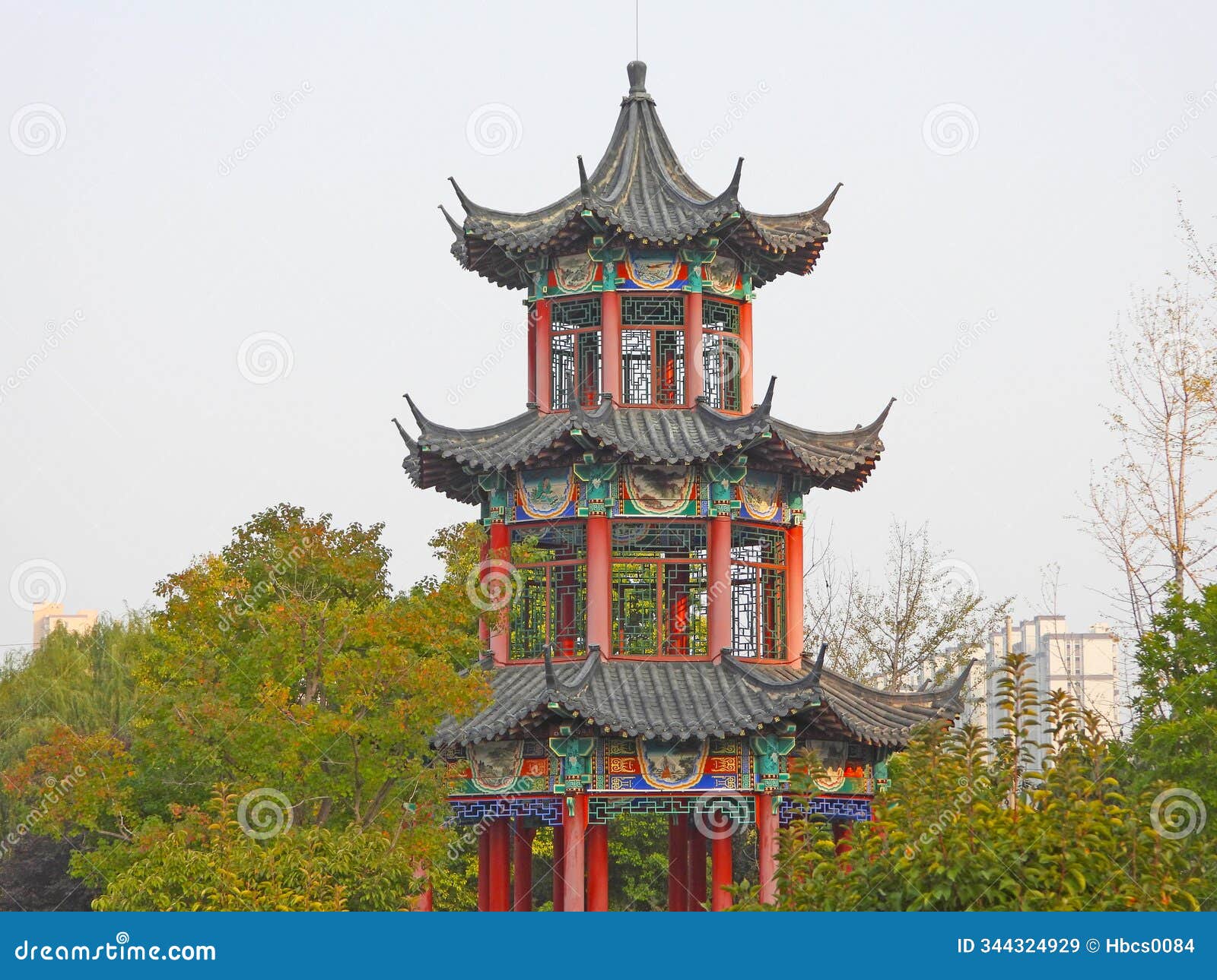 Octagonal pavilion stock image. Image of pavilion, traditional - 344324929