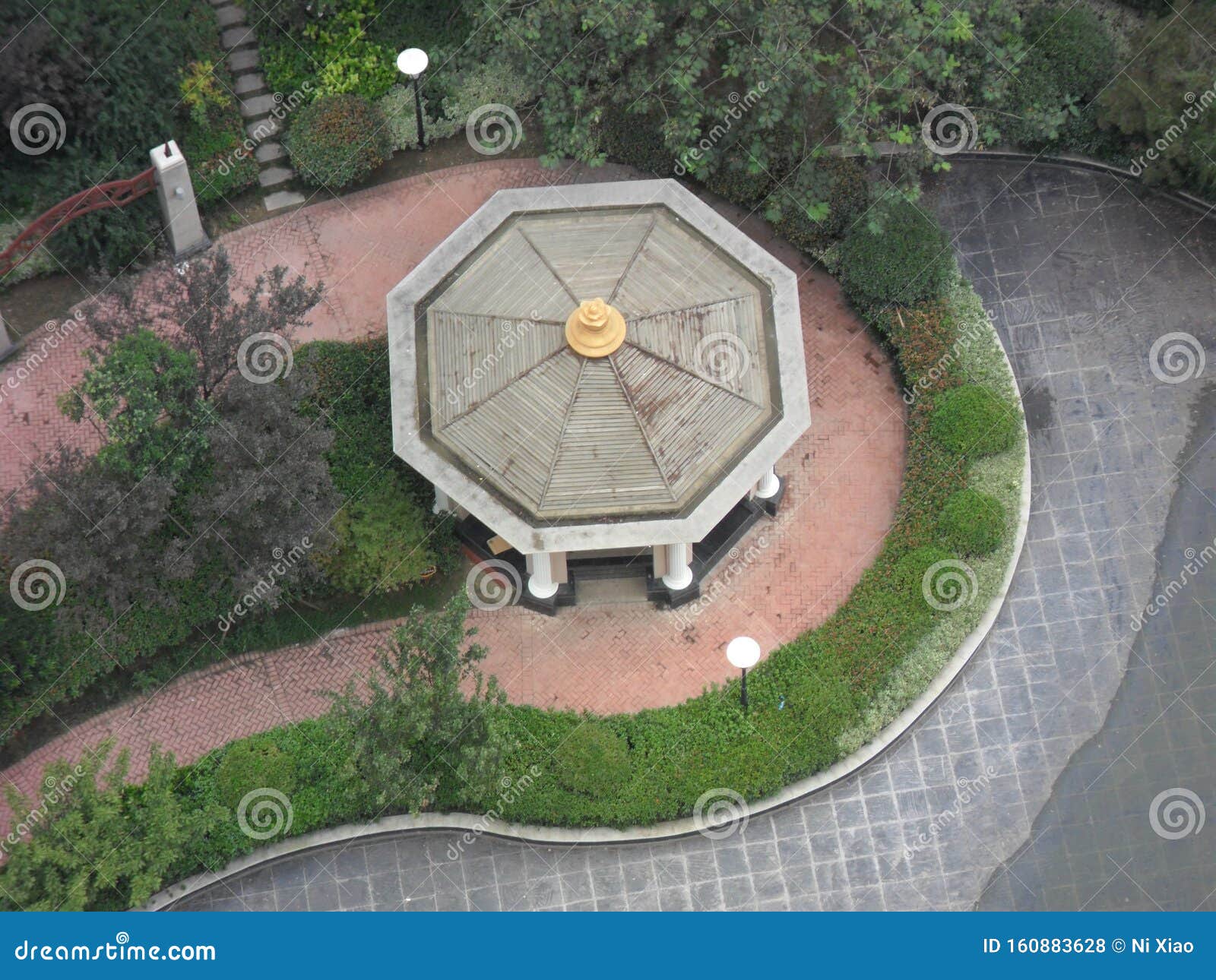 Octagonal pavilion stock photo. Image of yang, trees - 160883628