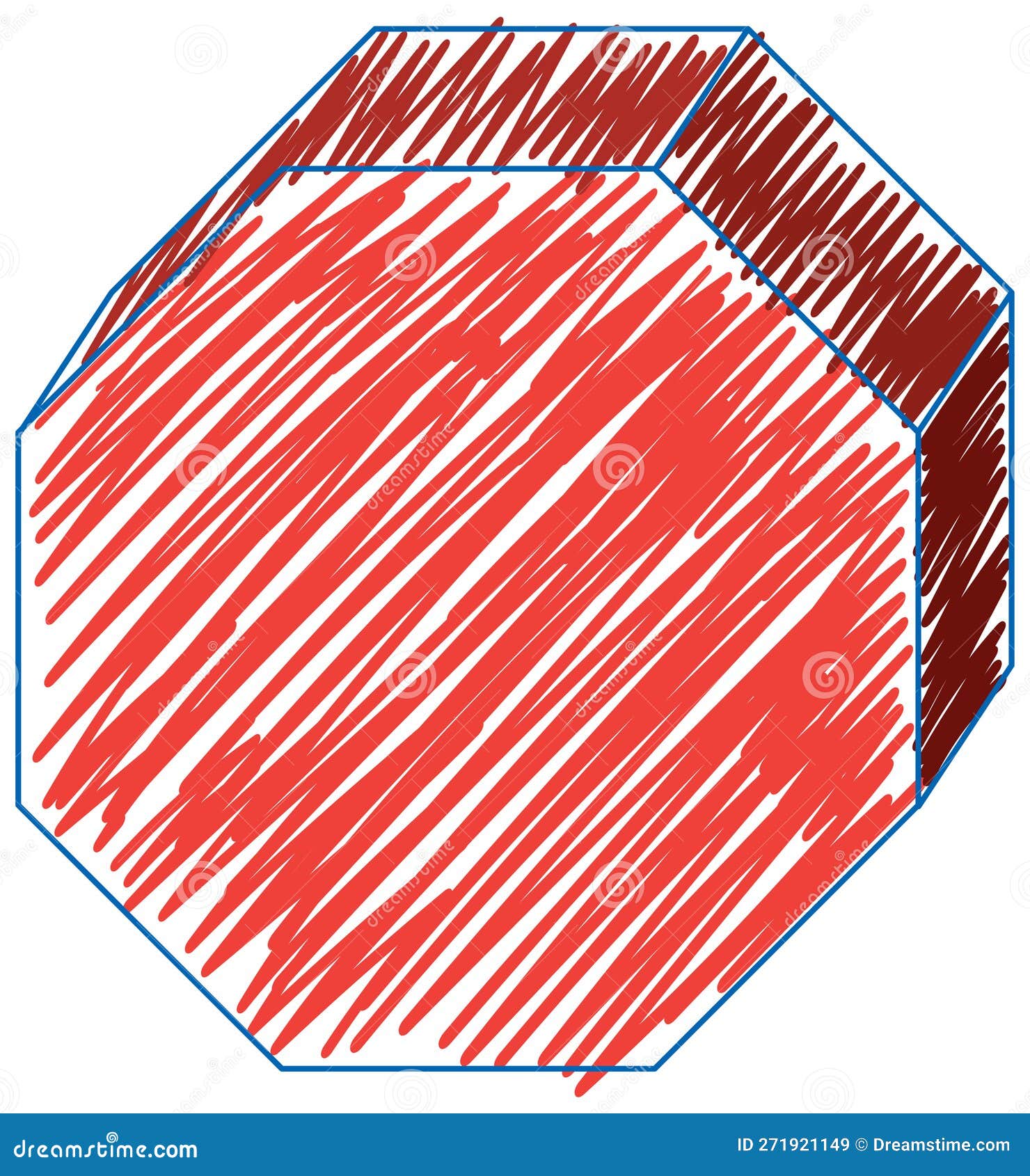 Octagonal Prism Mathematical Figure. Black And White Isometric 3d ...