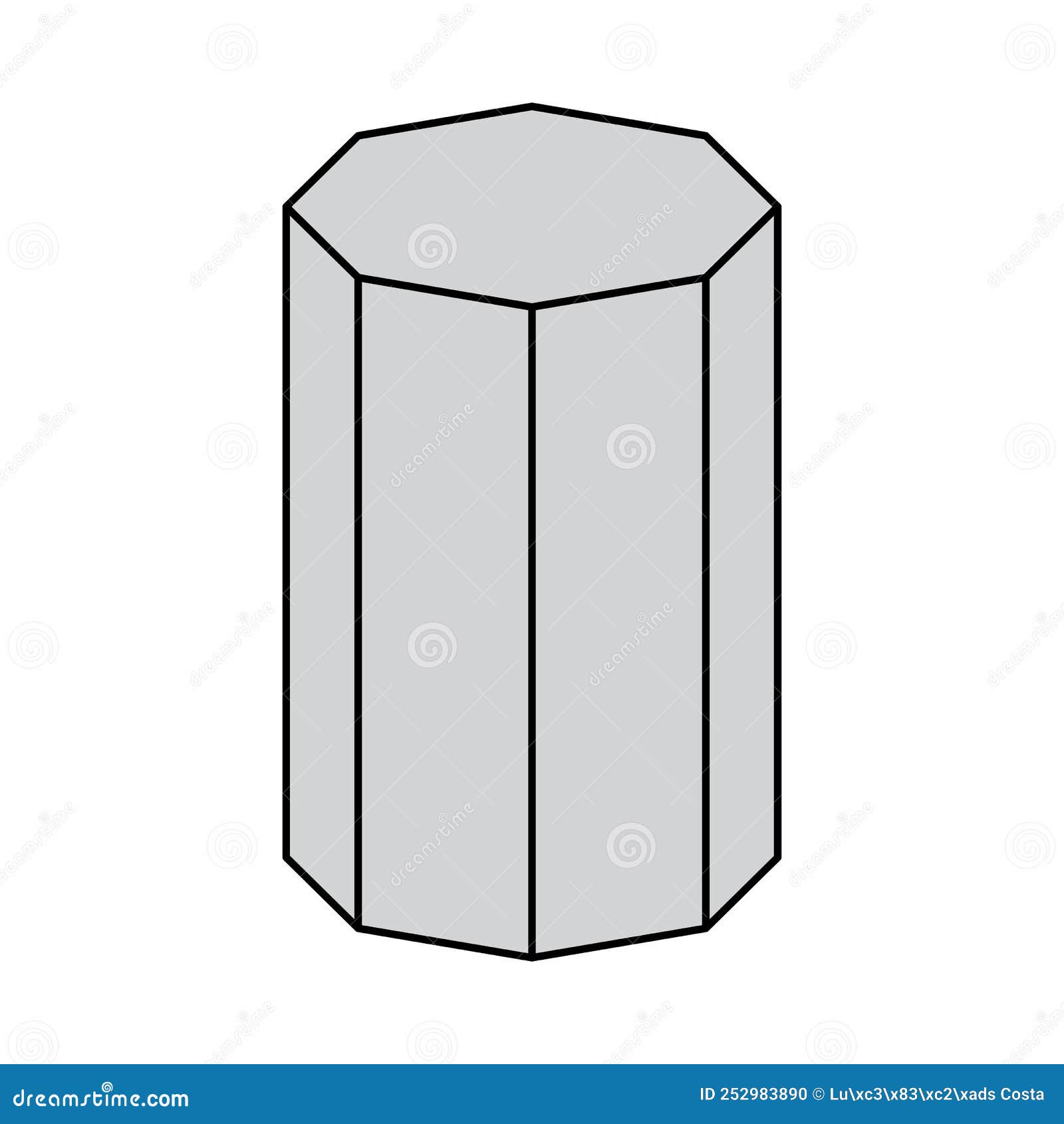 Octagonal Prism Geometric Shape Stock Vector - Illustration of abstract ...