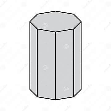 Octagonal Prism Geometric Shape Stock Vector - Illustration of abstract ...