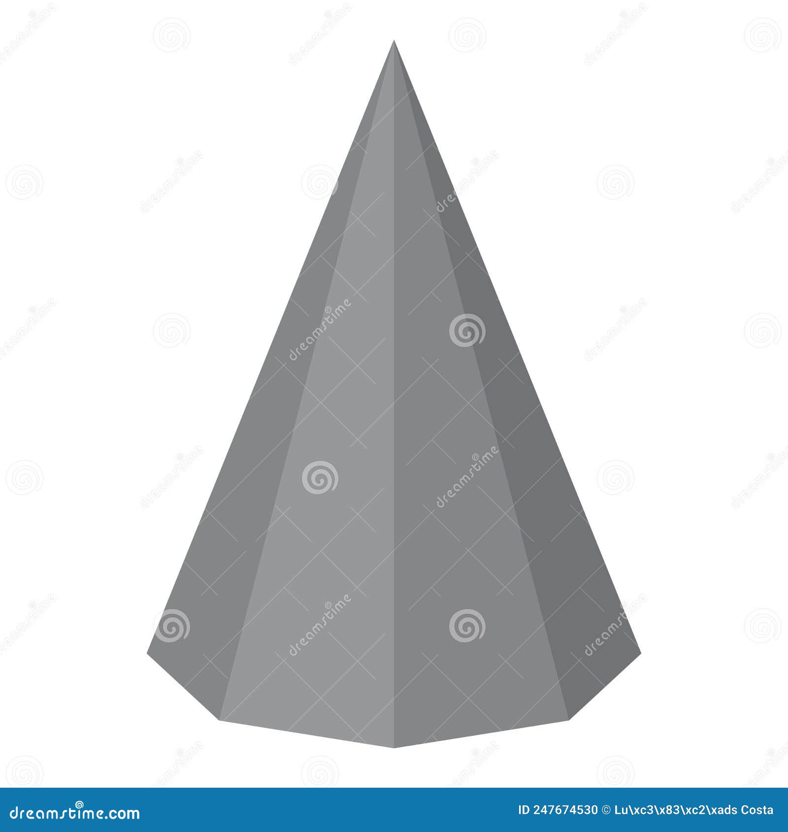 Octagonal Pyramid Geometric Shape Vector Illustration | CartoonDealer ...