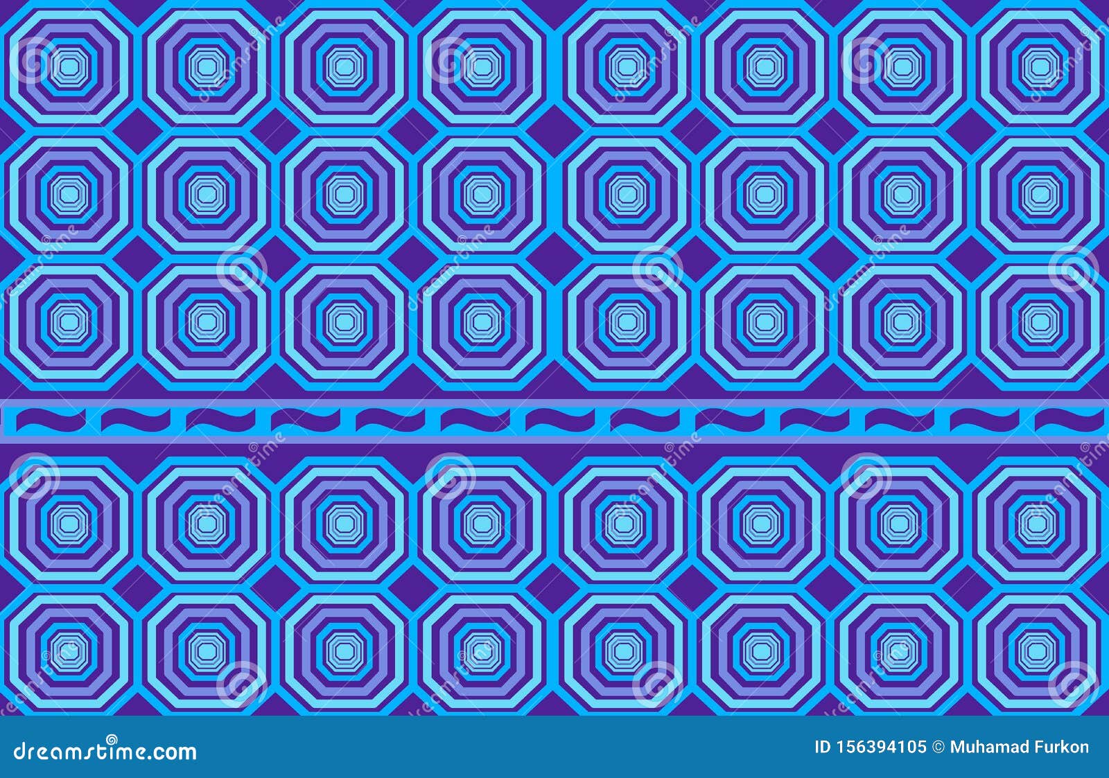 Octagonal Shape and Blue Background Stock Illustration - Illustration ...