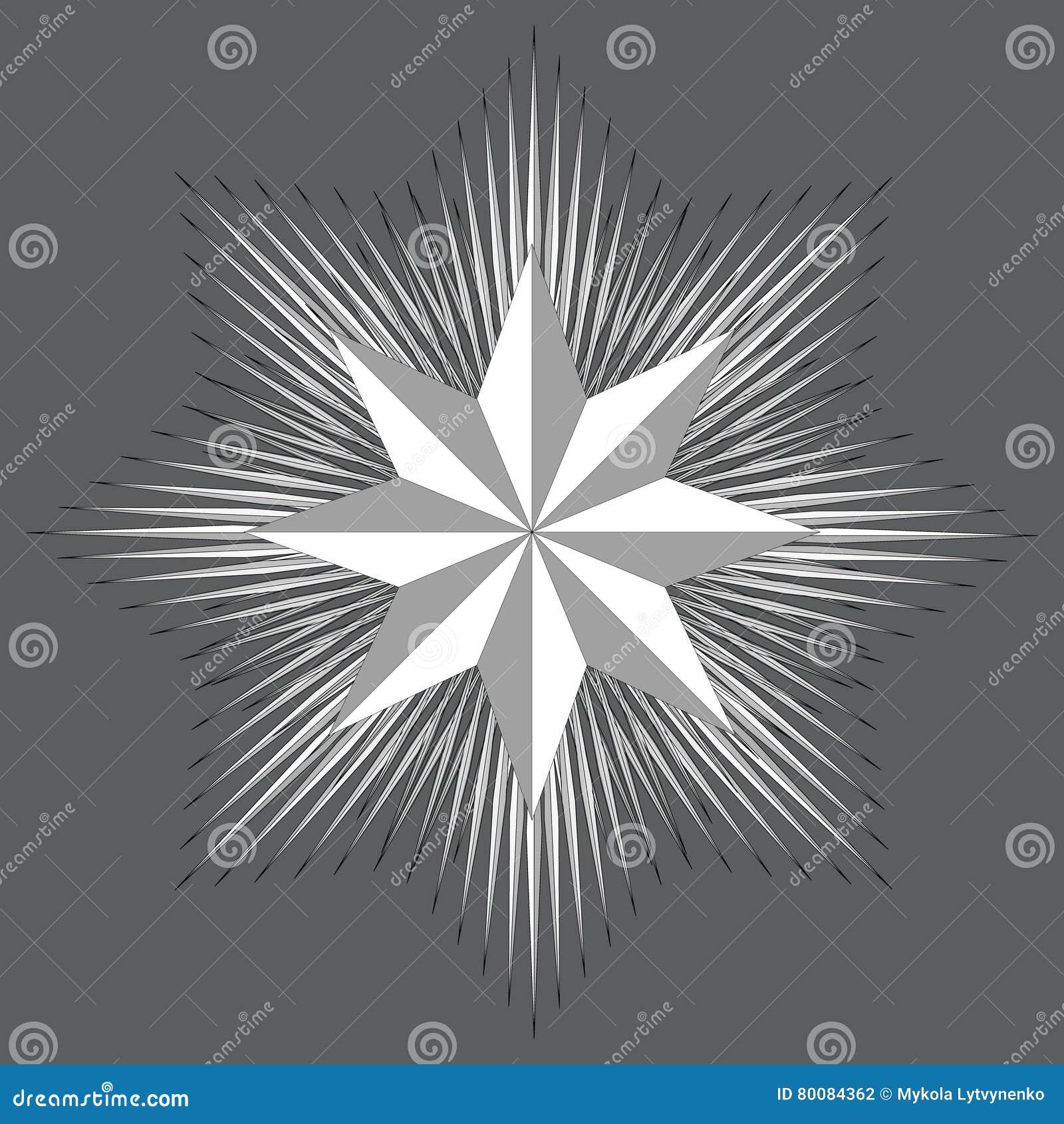 Octagonal Star, Green Color Ornamental Muslim Symbol. Vector ...