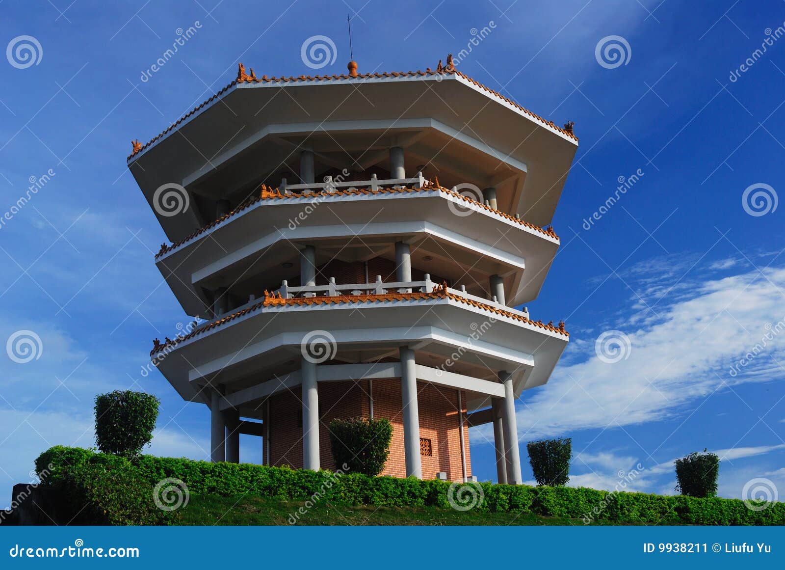 Octagonal tower stock image. Image of close, white, tile - 9938211