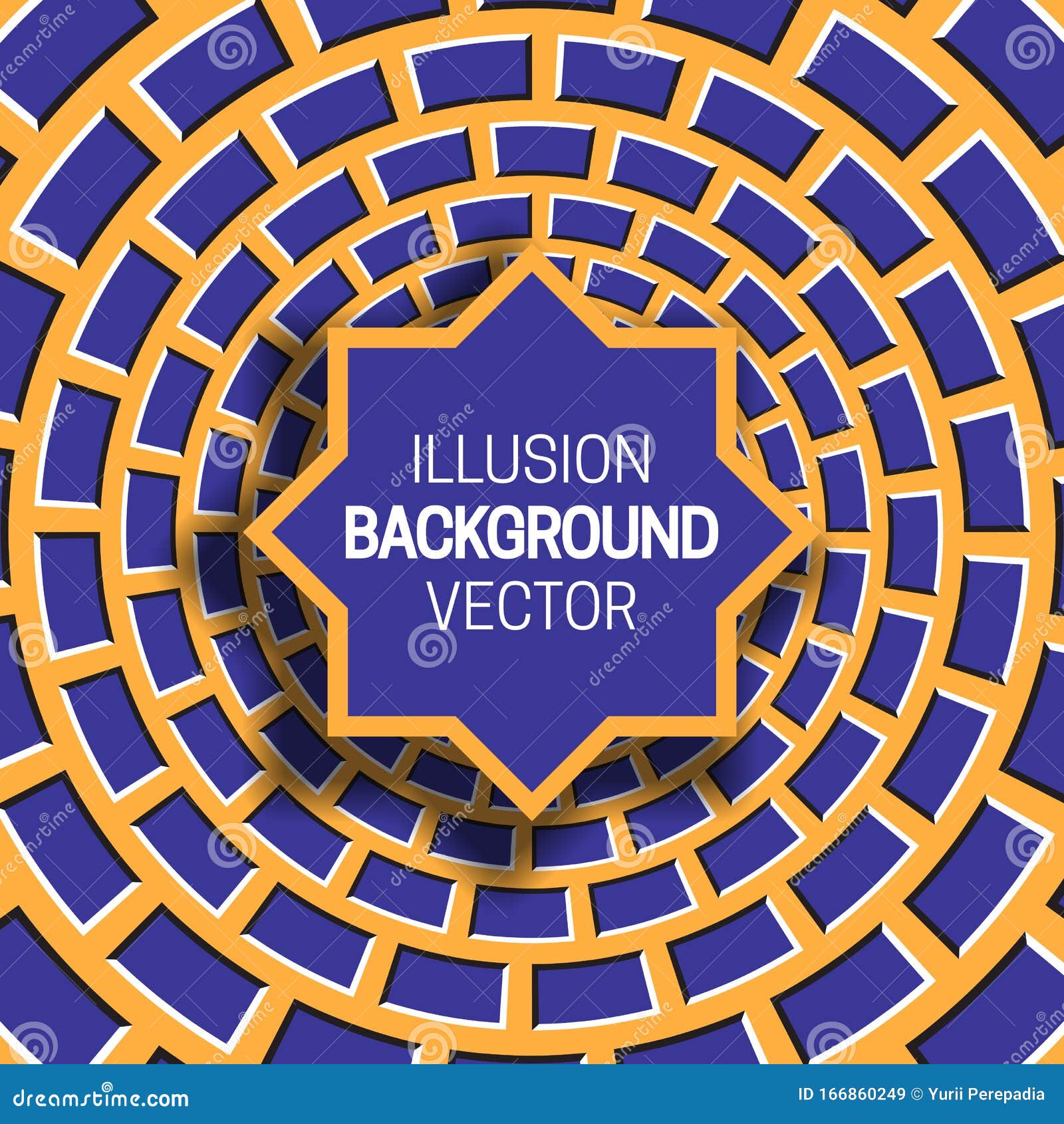 Octagram Frame On Orange Green Optical Illusion Background Of Moving ...