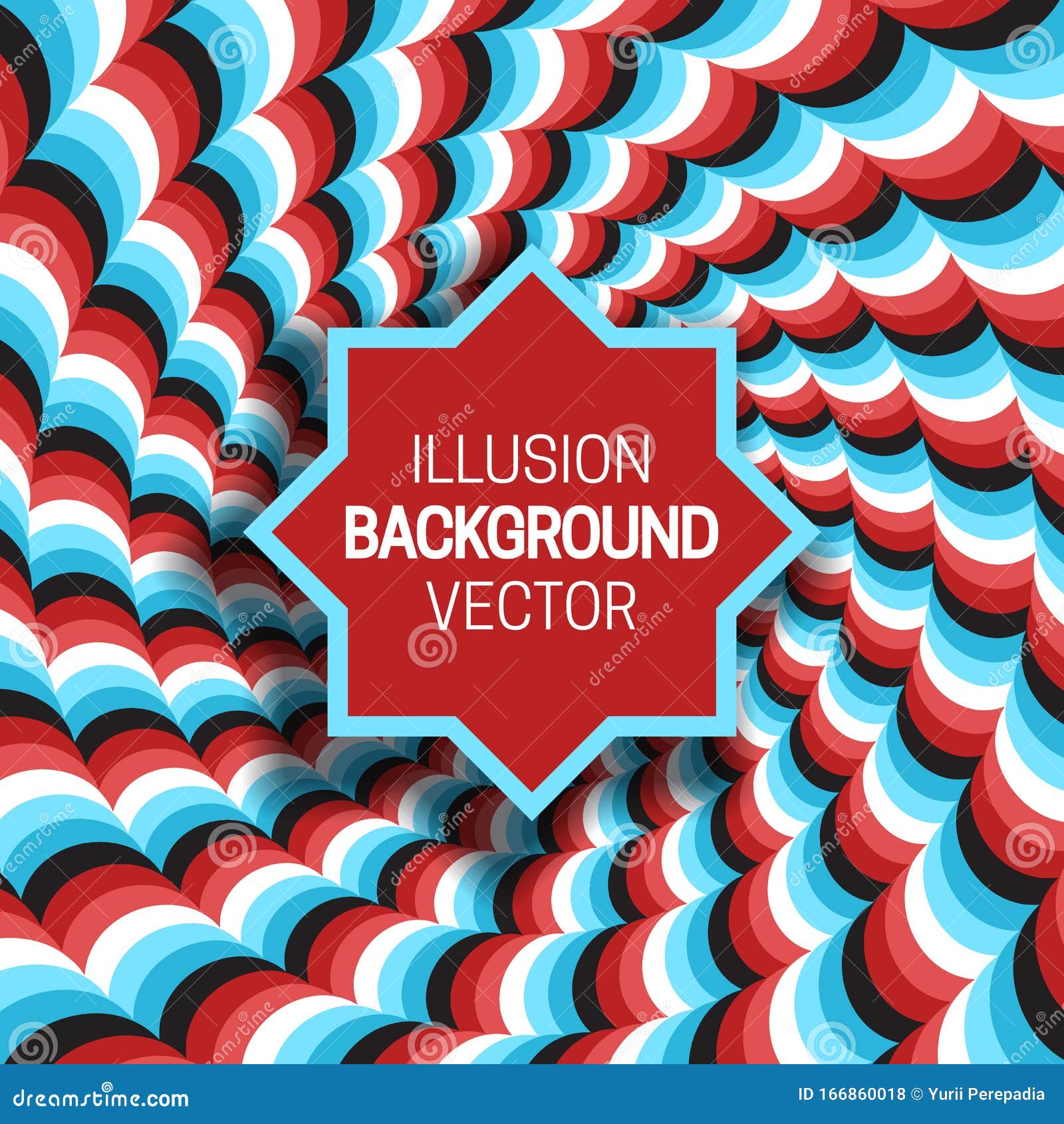 Octagram Frame On Orange Green Optical Illusion Background Of Moving ...