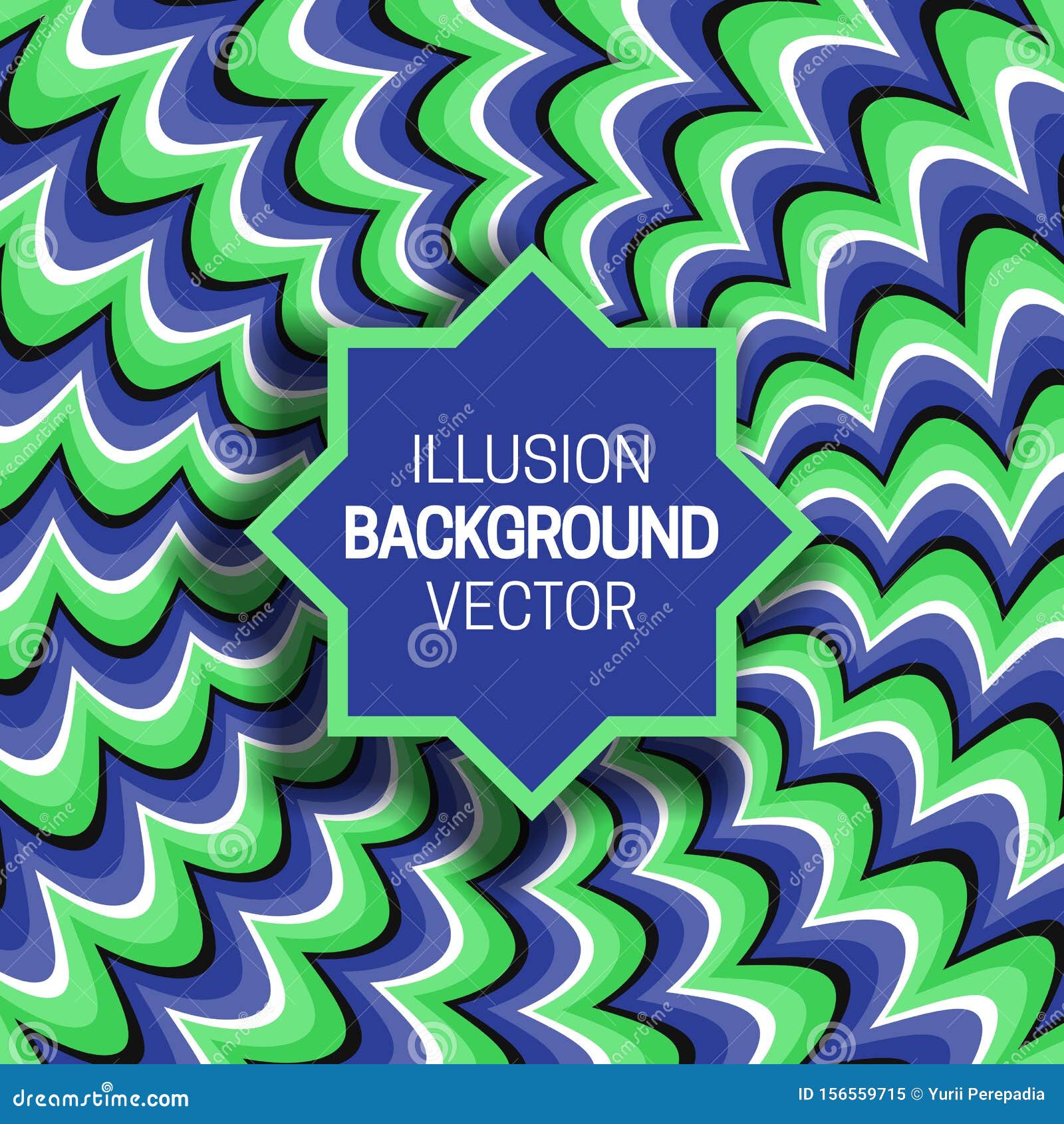 Octagram Frame On Orange Green Optical Illusion Background Of Moving ...