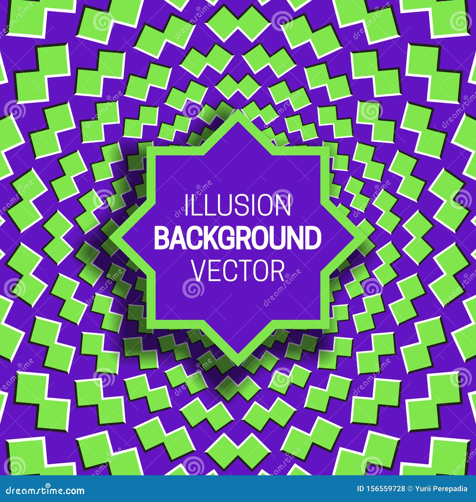 Octagram Frame On Orange Green Optical Illusion Background Of Moving ...