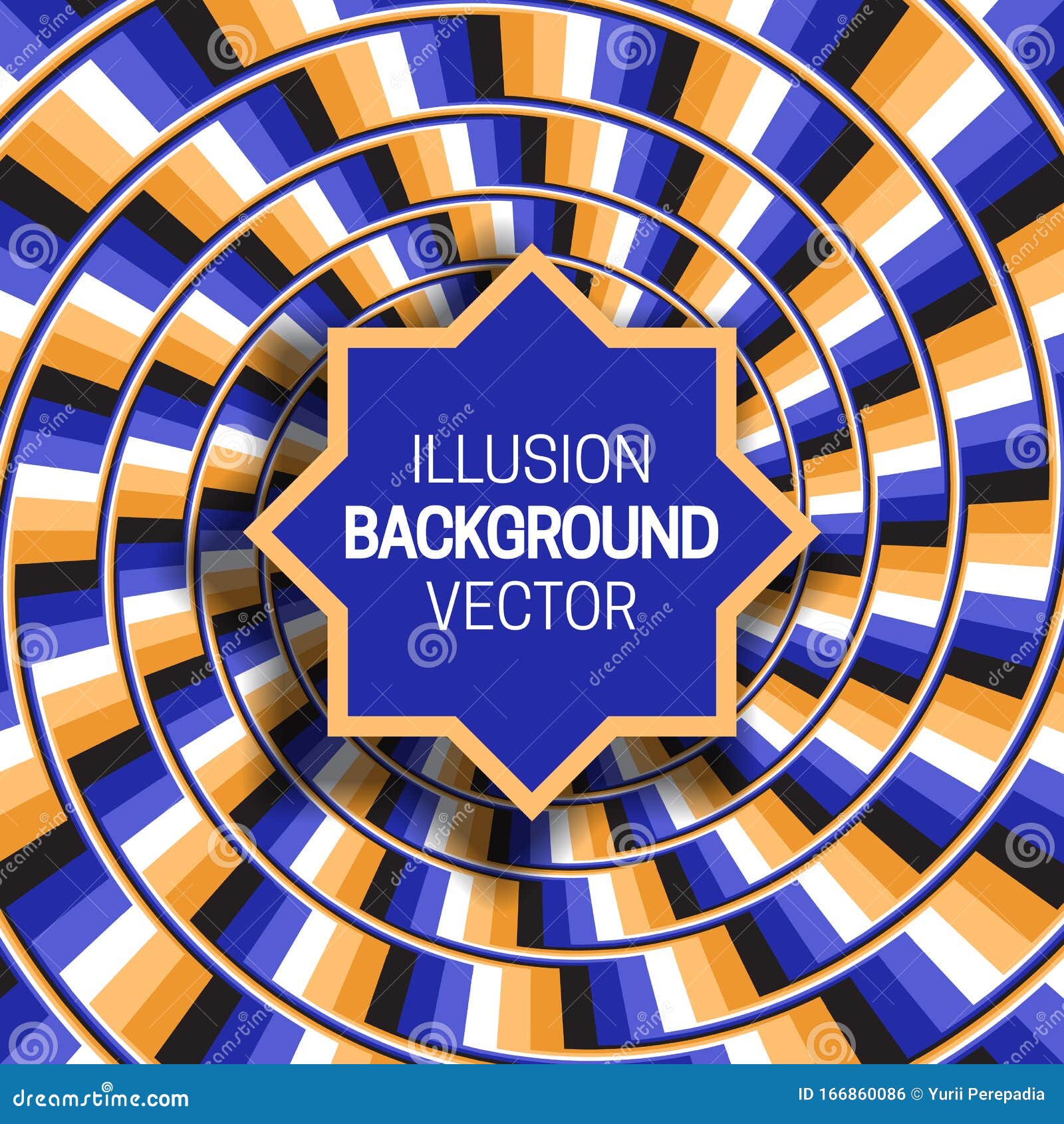 Octagram Frame On Orange Green Optical Illusion Background Of Moving ...