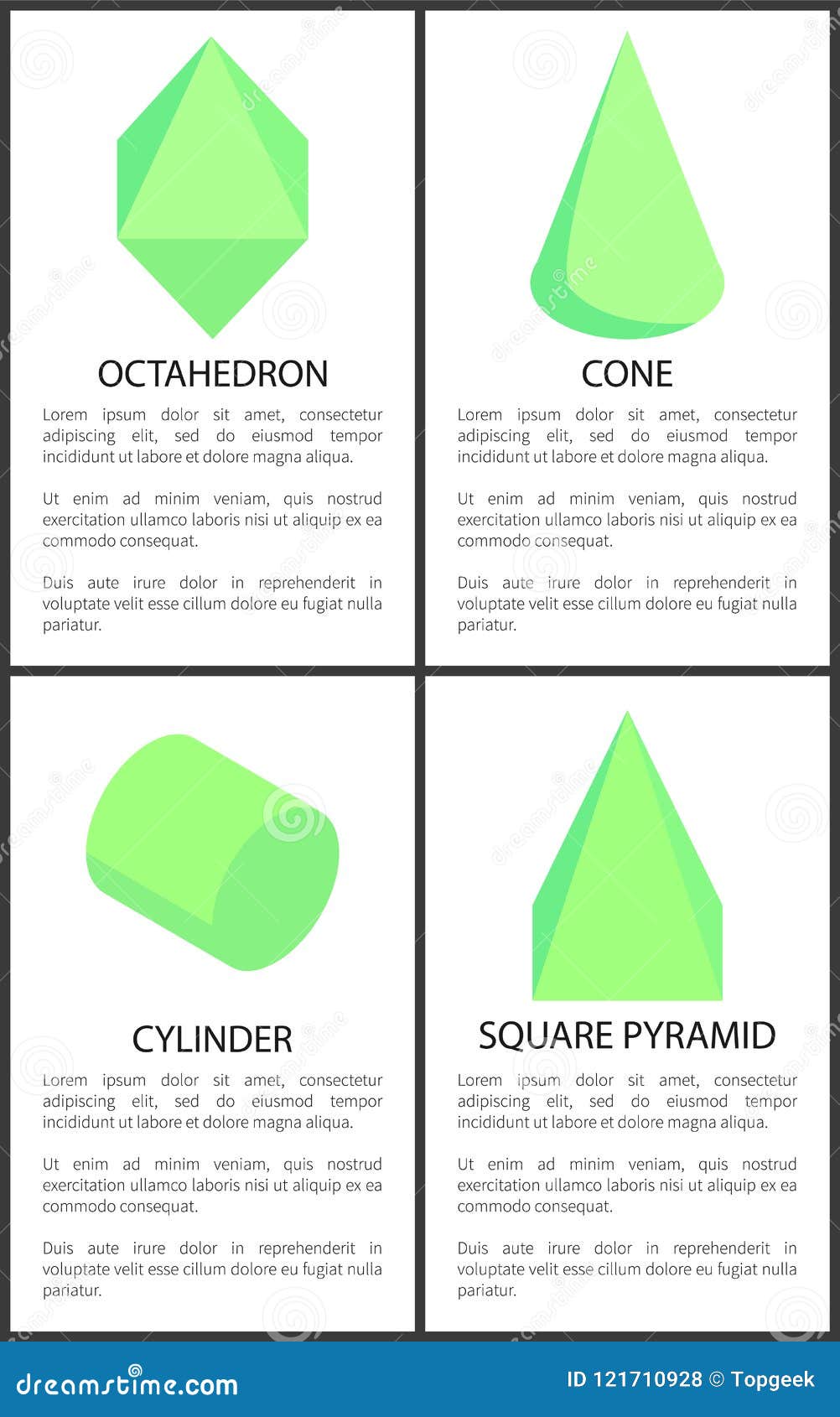 Square Pyramid Pentagonal Prism Cube 3D Shapes Cartoon Vector ...