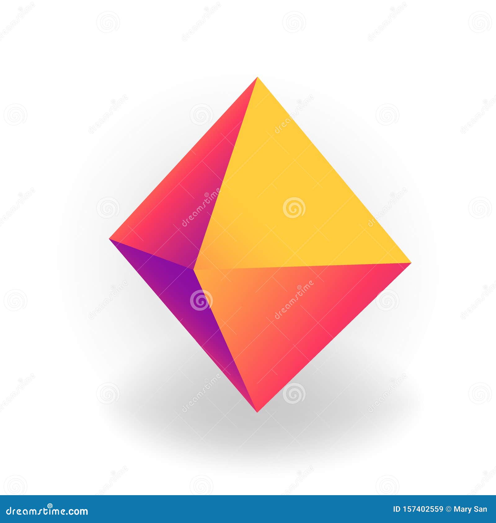 Octahedron - 3D Geometric Shape with Holographic Gradient Isolated on ...