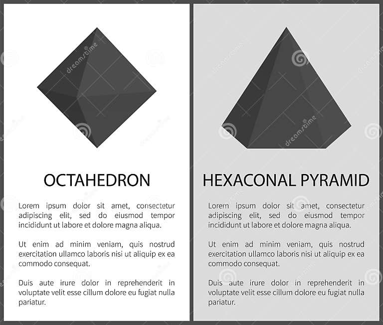 Octahedron Hexagonal Pyramid Vector Illustrations Stock Vector ...