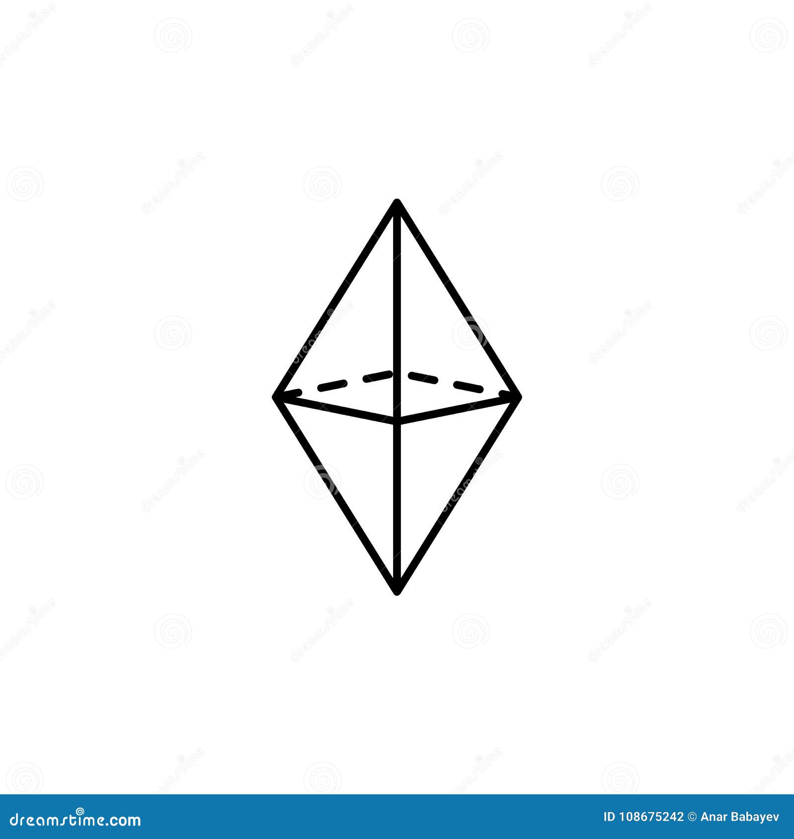 Octahedron Icon On White Background. Simple Element Illustration From ...