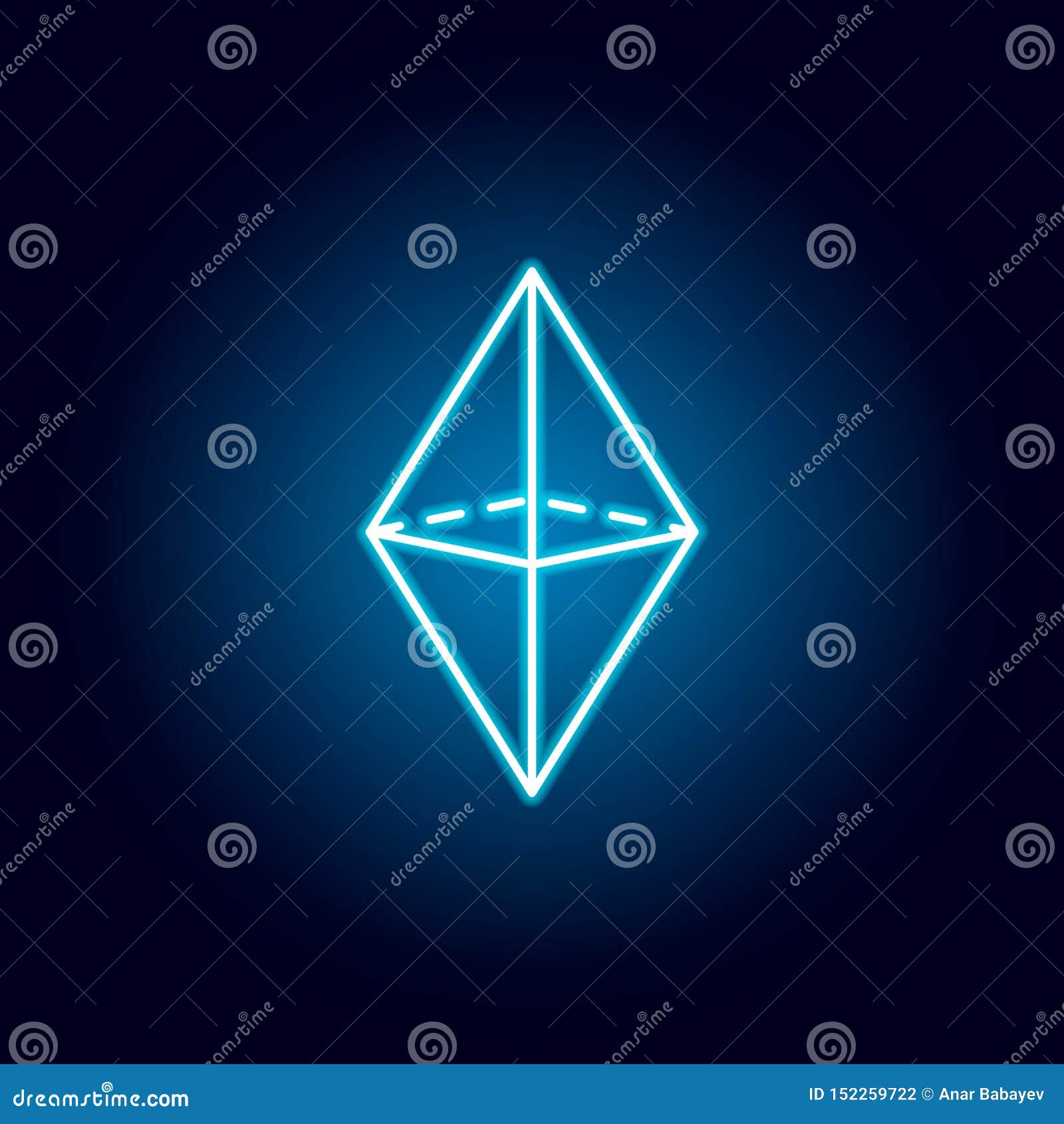 Octahedron Icon Vector Sign And Symbol Isolated On White Background ...