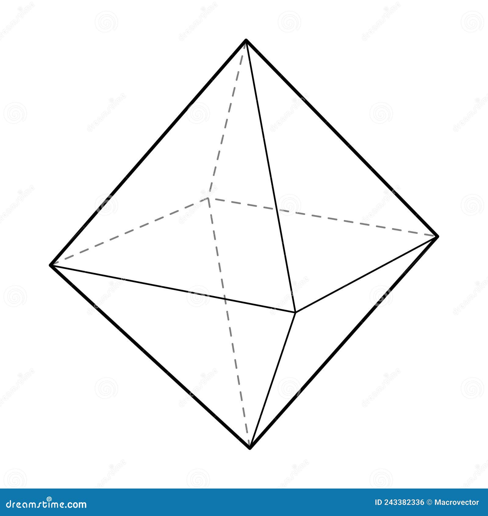 Octahedron Stereometric Shape Composition Vector Illustration ...