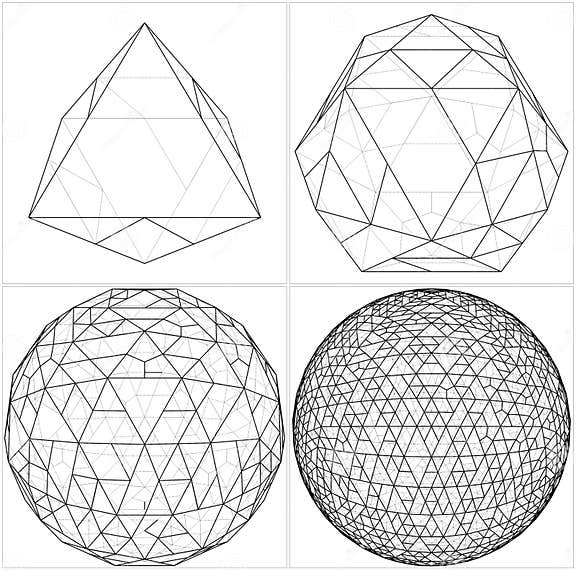 From Octahedron To the Ball Sphere Lines Vector Stock Vector ...