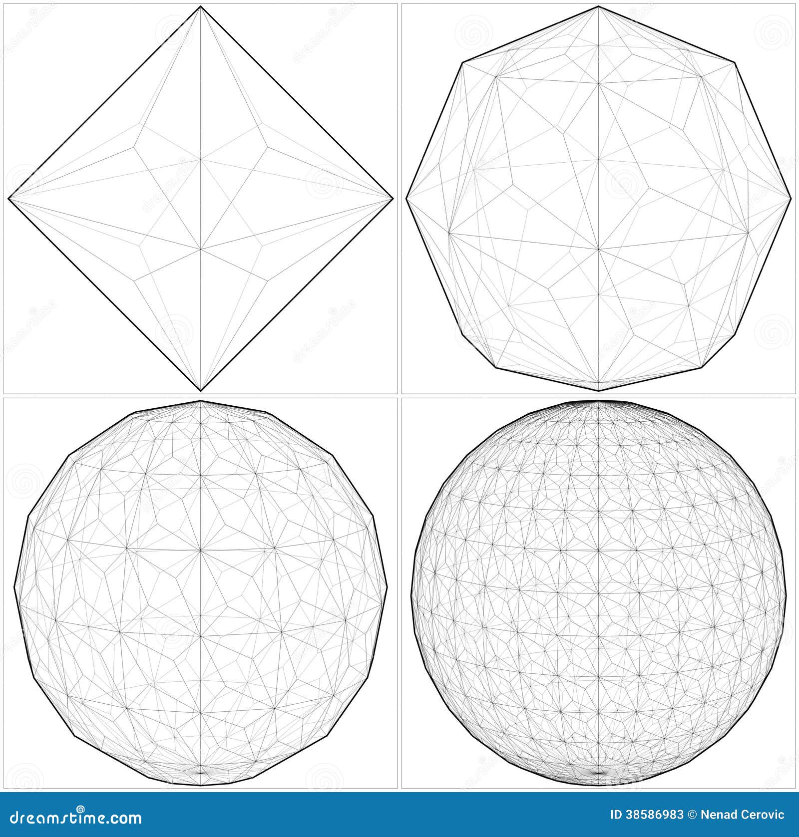 From Octahedron To the Ball Sphere Lines Vector Stock Vector ...