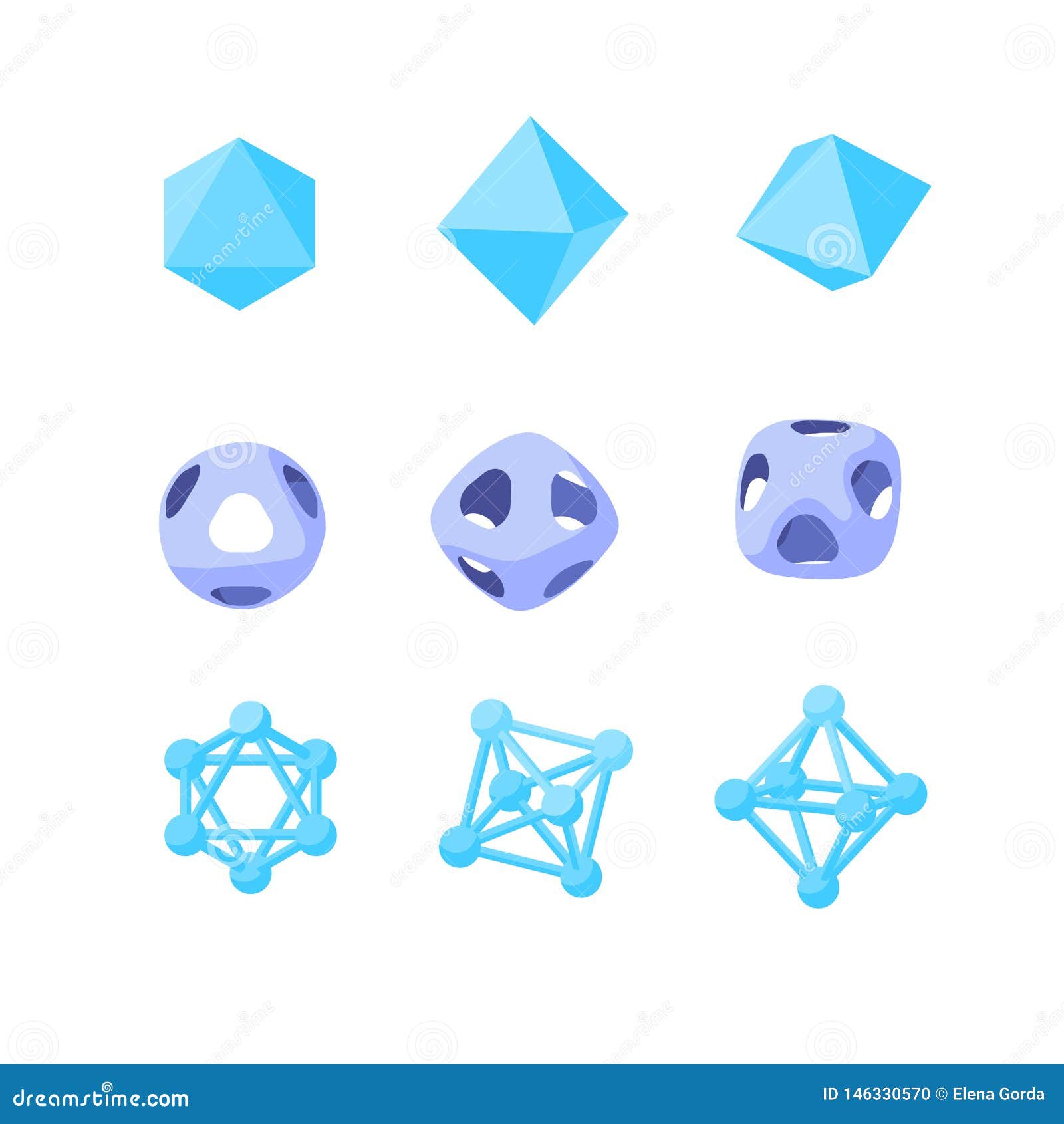 Octahedrons. Abstract Geometric Vector Shapes Stock Illustration ...
