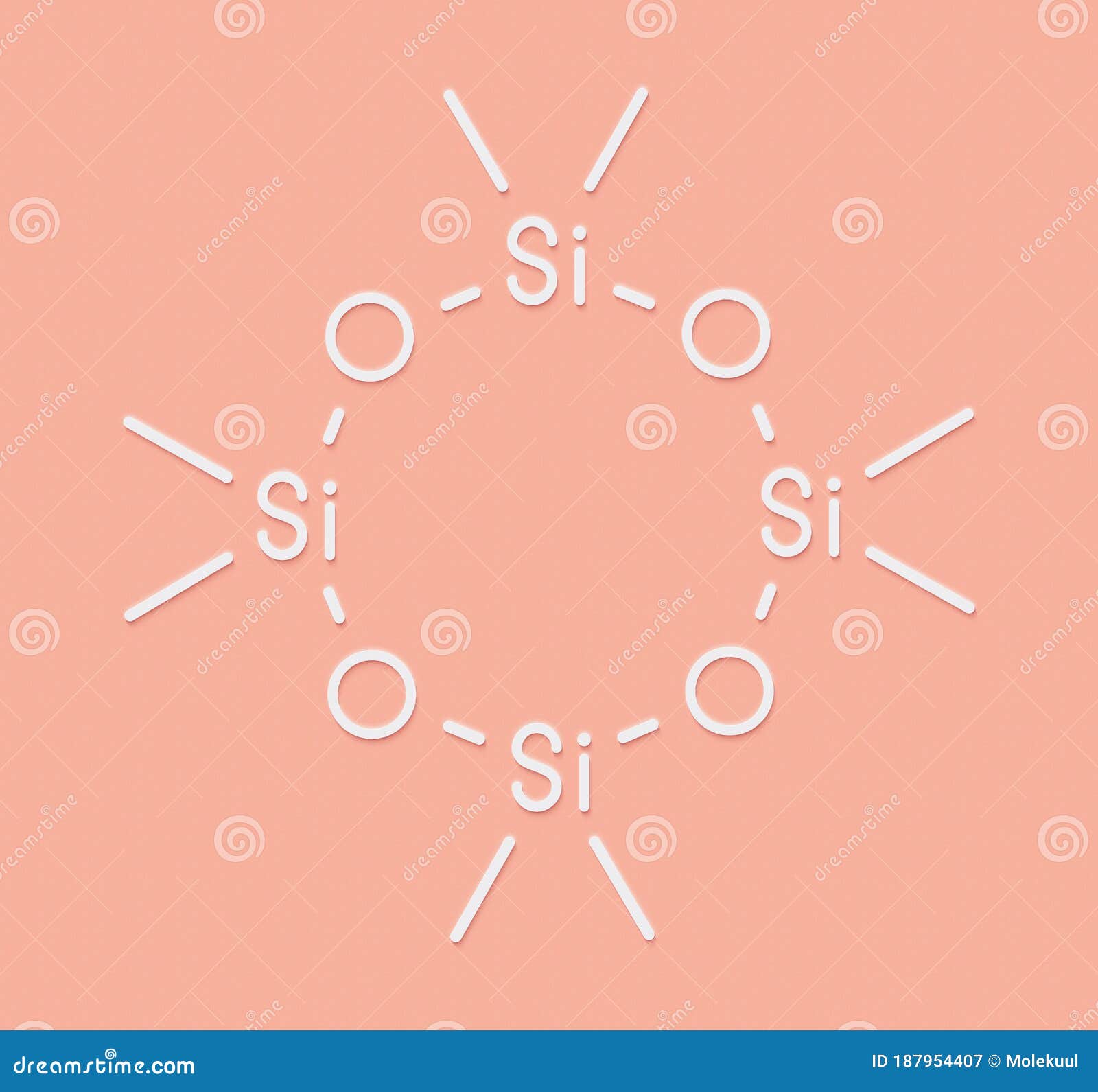 Octamethylcyclotetrasiloxane D4 Silicone Molecule. Skeletal Formula ...