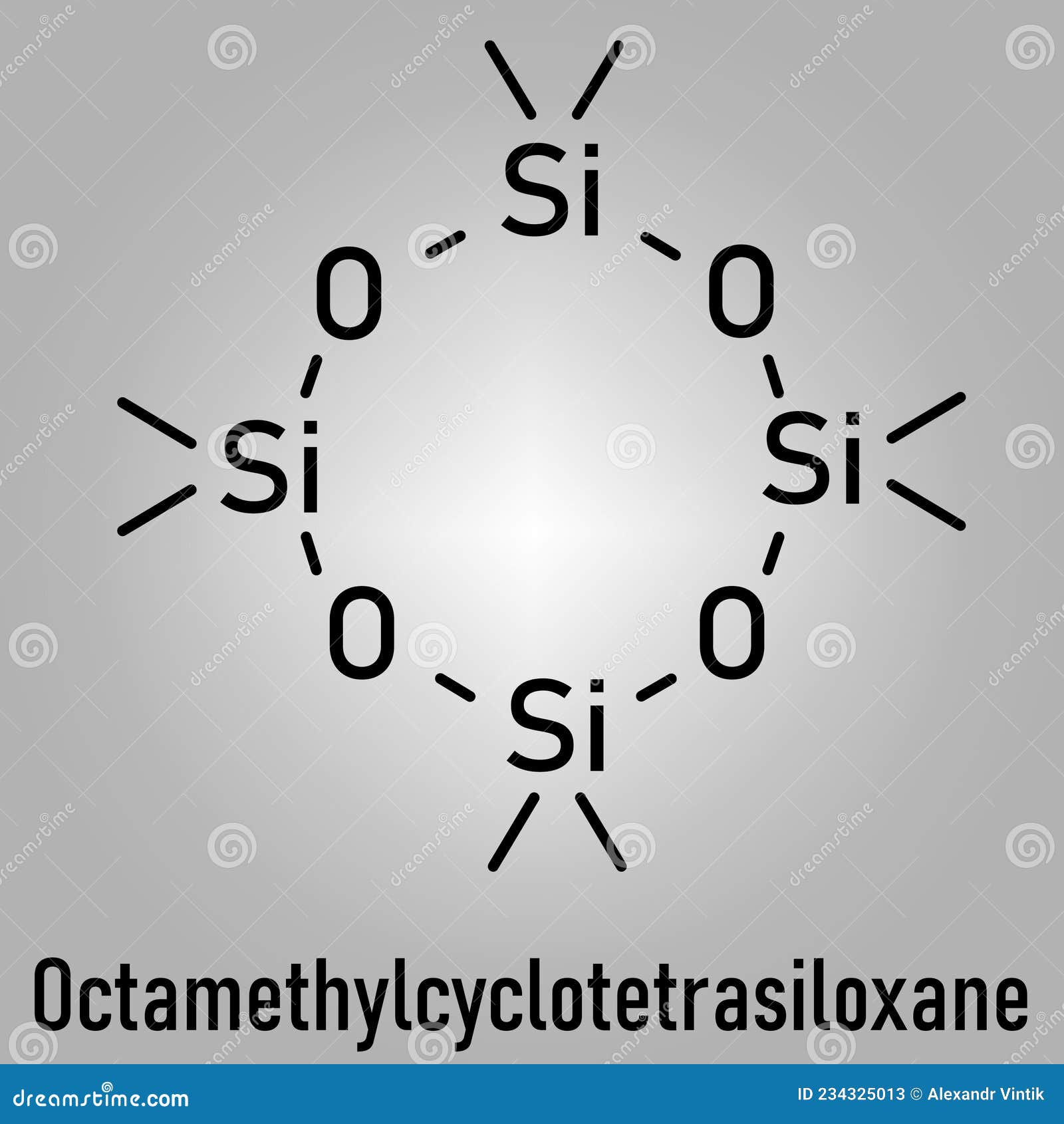 Octamethylcyclotetrasiloxane D4 Silicone Molecule. Skeletal Formula ...