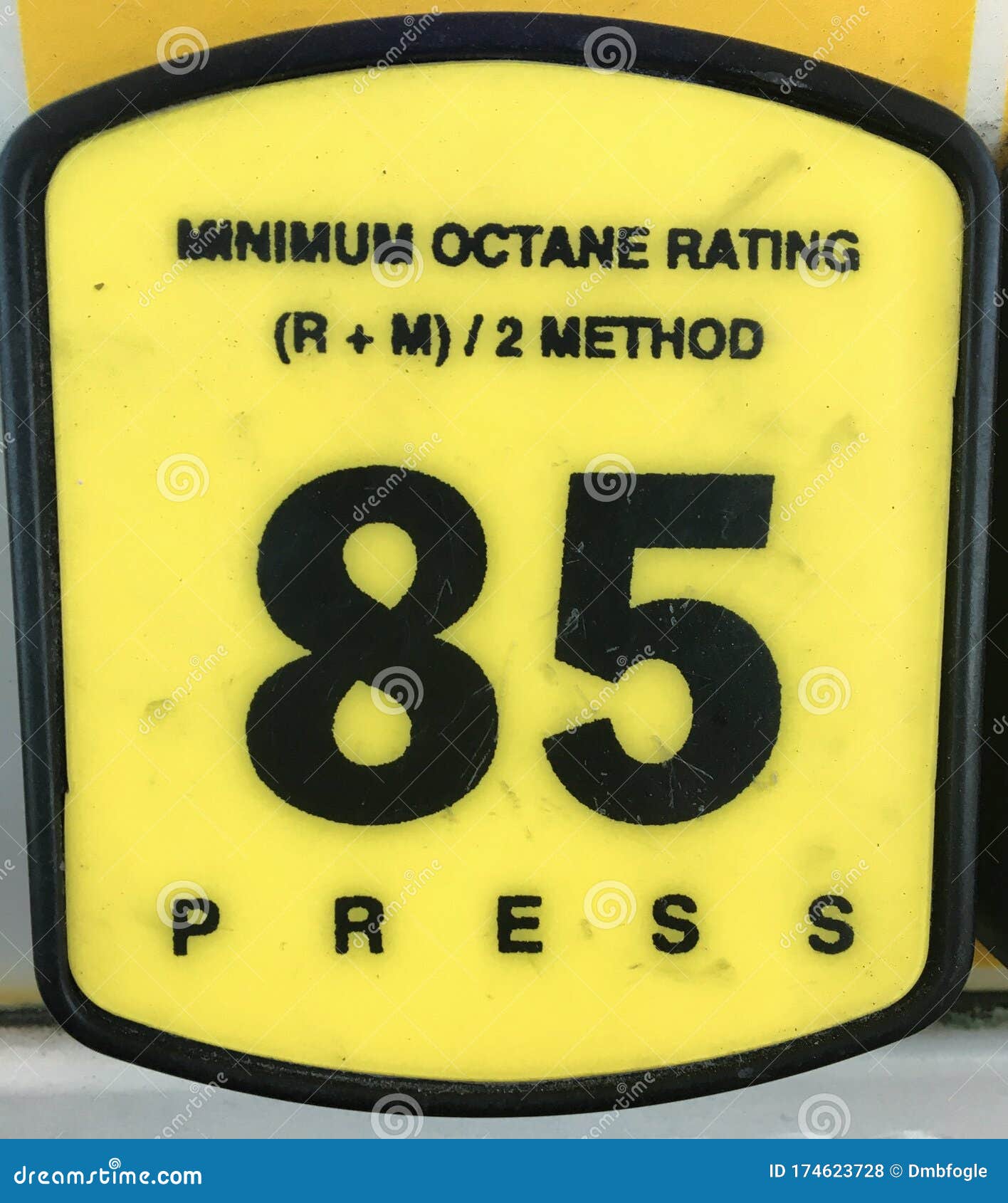 Octane 85 Button at Gas Station Stock Photo - Image of station, octane ...