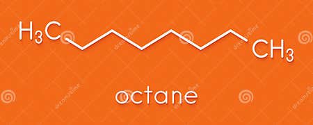 Octane Hydrocarbon Molecule. Component of Petrol Gasoline. Skeletal ...