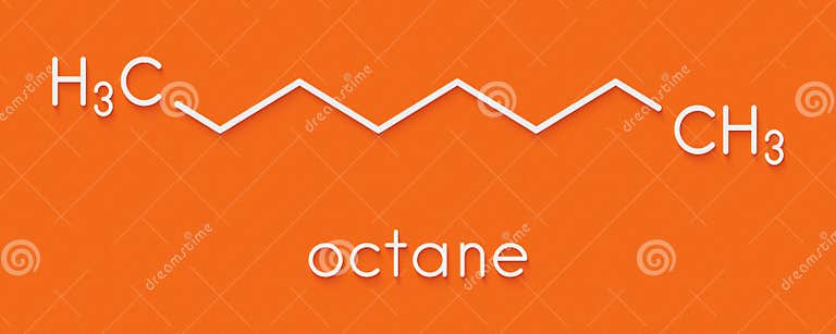 Octane Hydrocarbon Molecule. Component of Petrol Gasoline. Skeletal ...