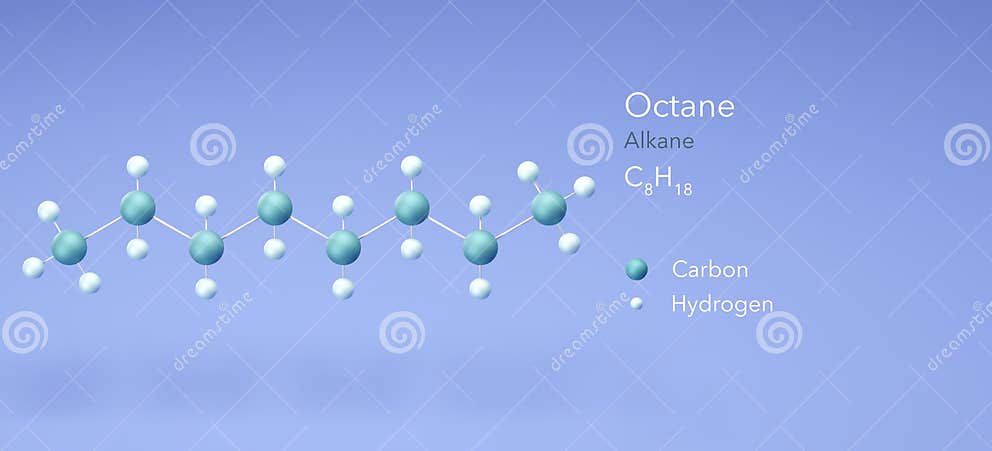 Octane, Molecular Structures, Alkane, 3d Model, Structural Chemical ...