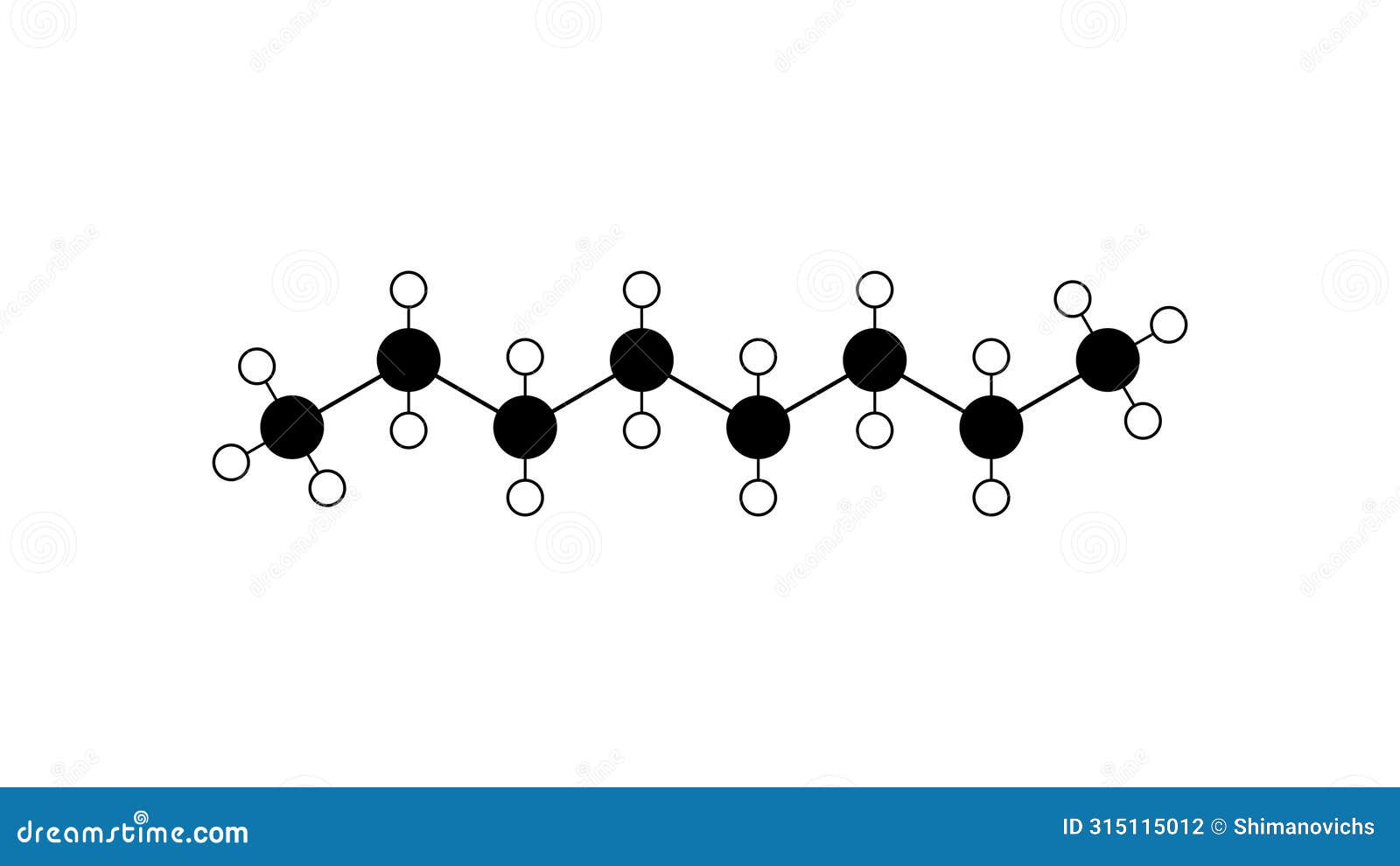 C8H18 Octane Molecule Vector Illustration | CartoonDealer.com #86899152