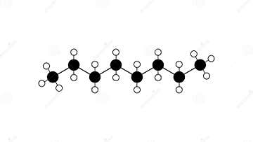 Octane Molecule, Structural Chemical Formula, Ball-and-stick Model ...