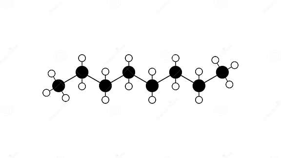 Octane Molecule, Structural Chemical Formula, Ball-and-stick Model ...