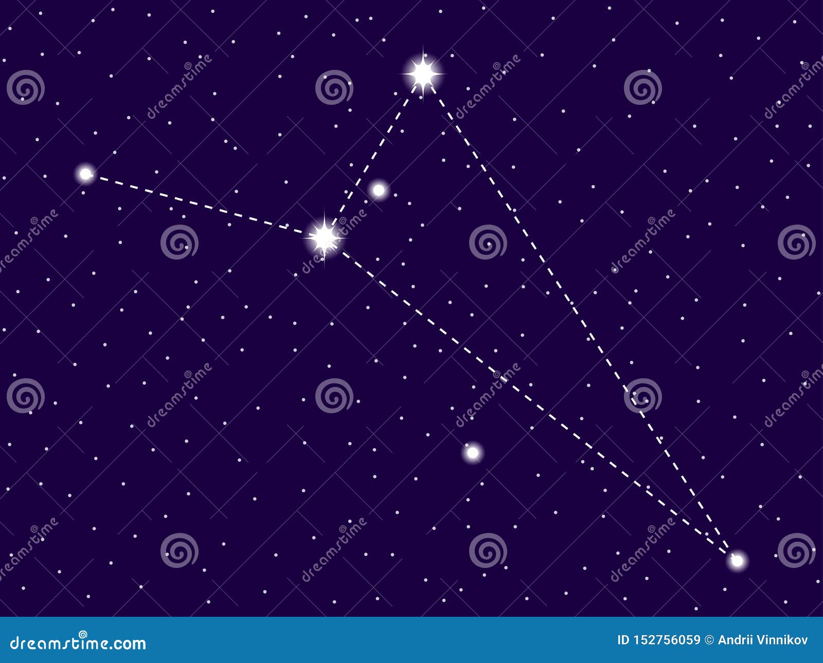 Constellation Octans, Octant, Night Star Sky Vector Illustration ...