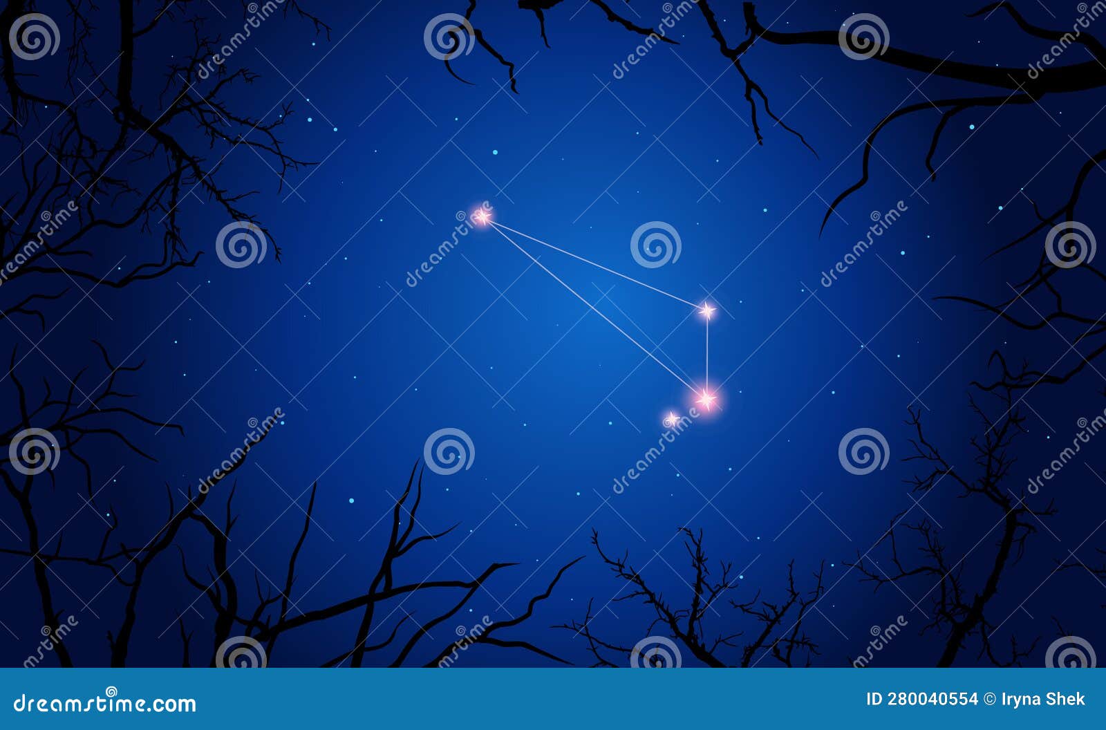 Octans Constellation. Starry Night Sky. Cluster Of Stars And Galaxies ...