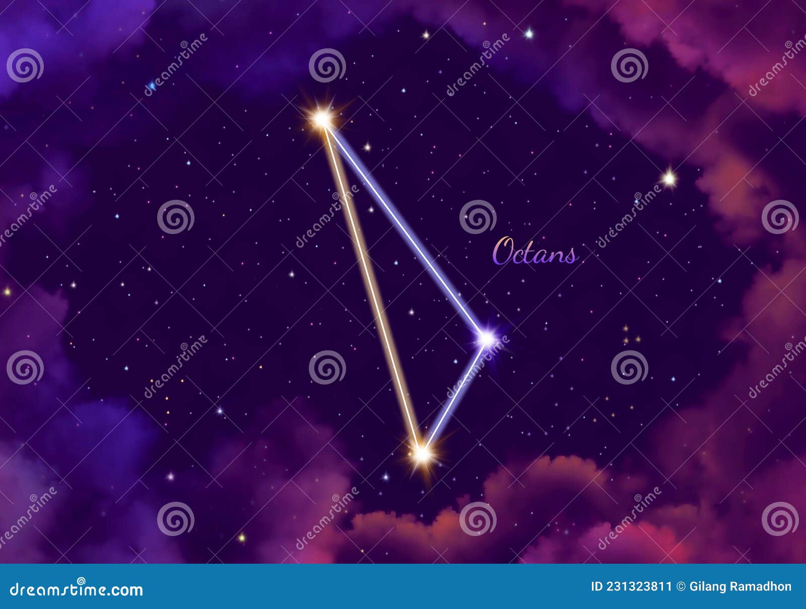 Illustration Image of the Constellation Octans Stock Illustration ...